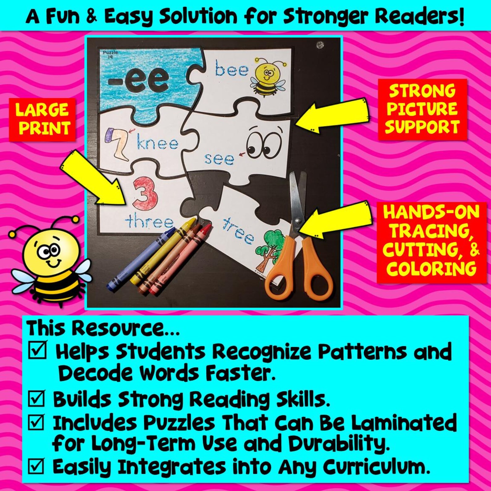 Word Families Fun Phonics Game Rhyming Endings Puzzles | Coloring Pages ...