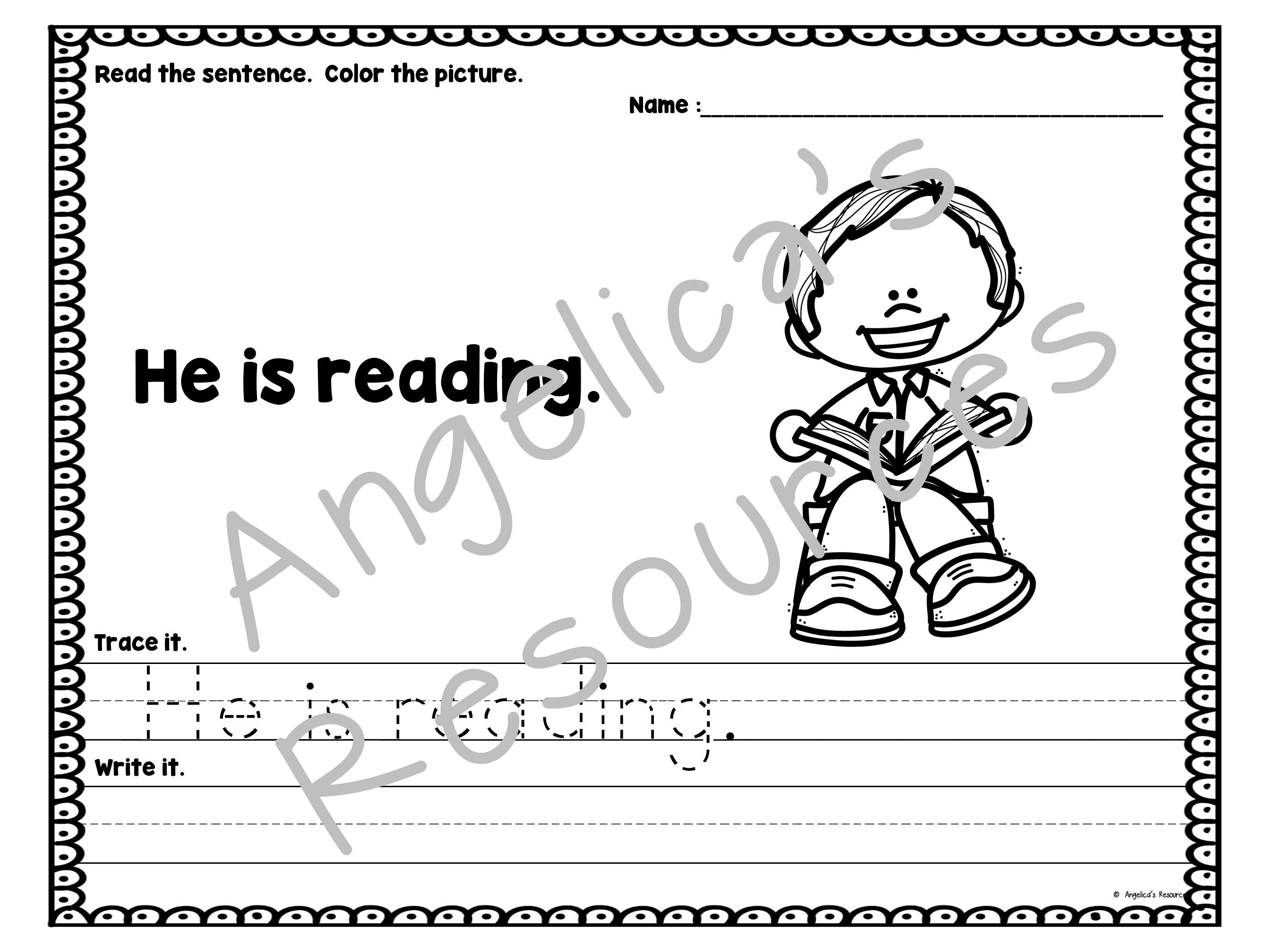Word Ending ing Sight Word Practice Handwriting Worksheets Coloring ...