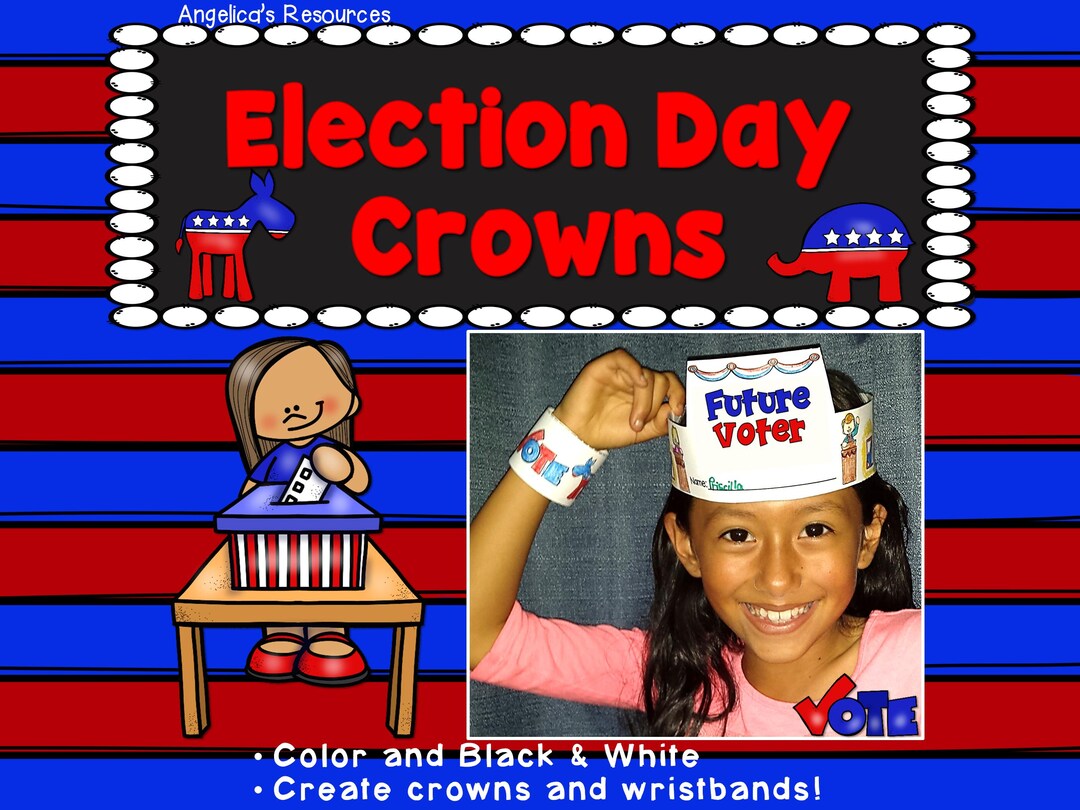 Presidential Election Day 2024 Craft Crowns and Wristbands Printable ...
