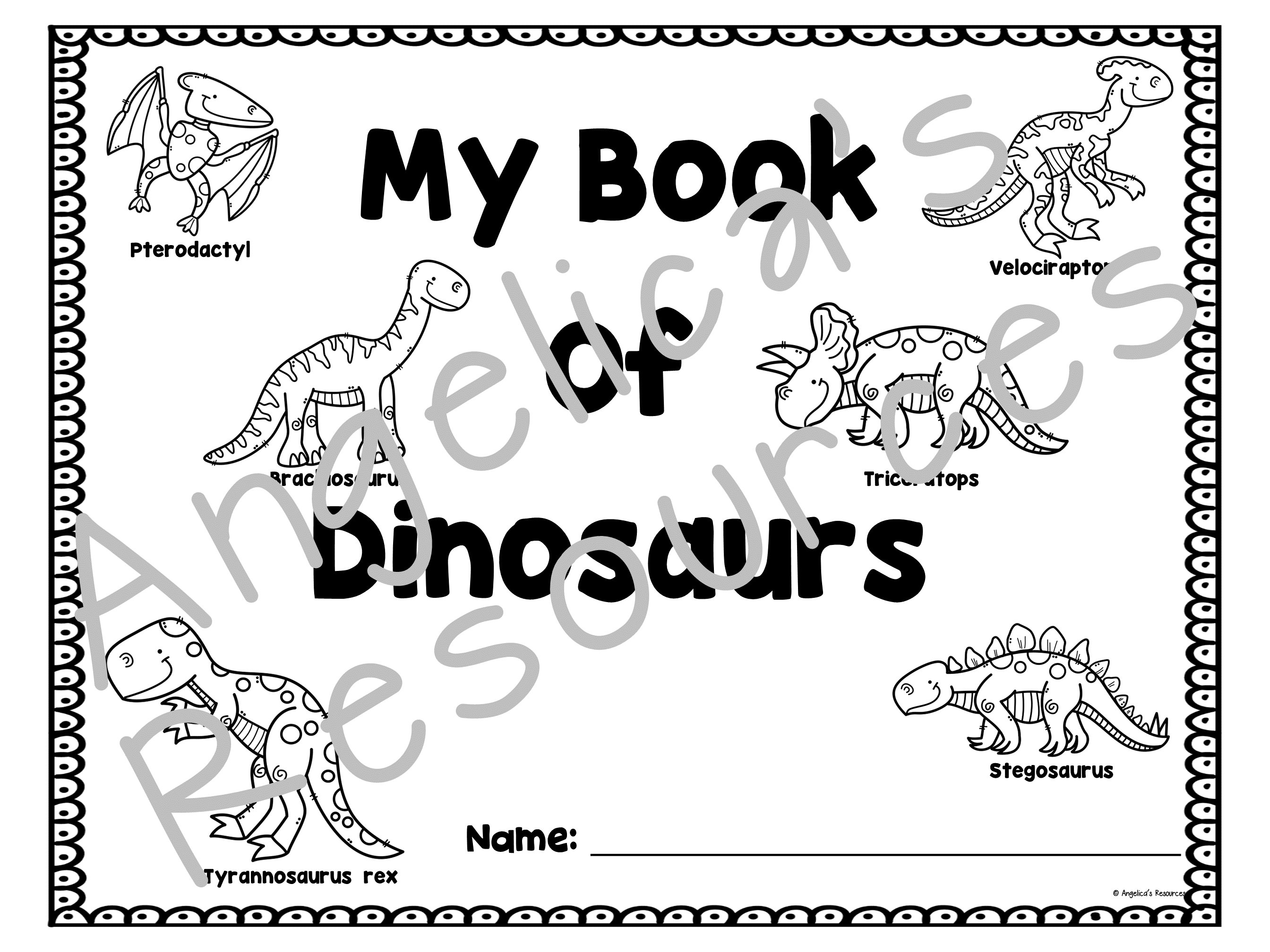 Dinosaur Coloring Pages Printables | Dinosaur Names |sight Word ...