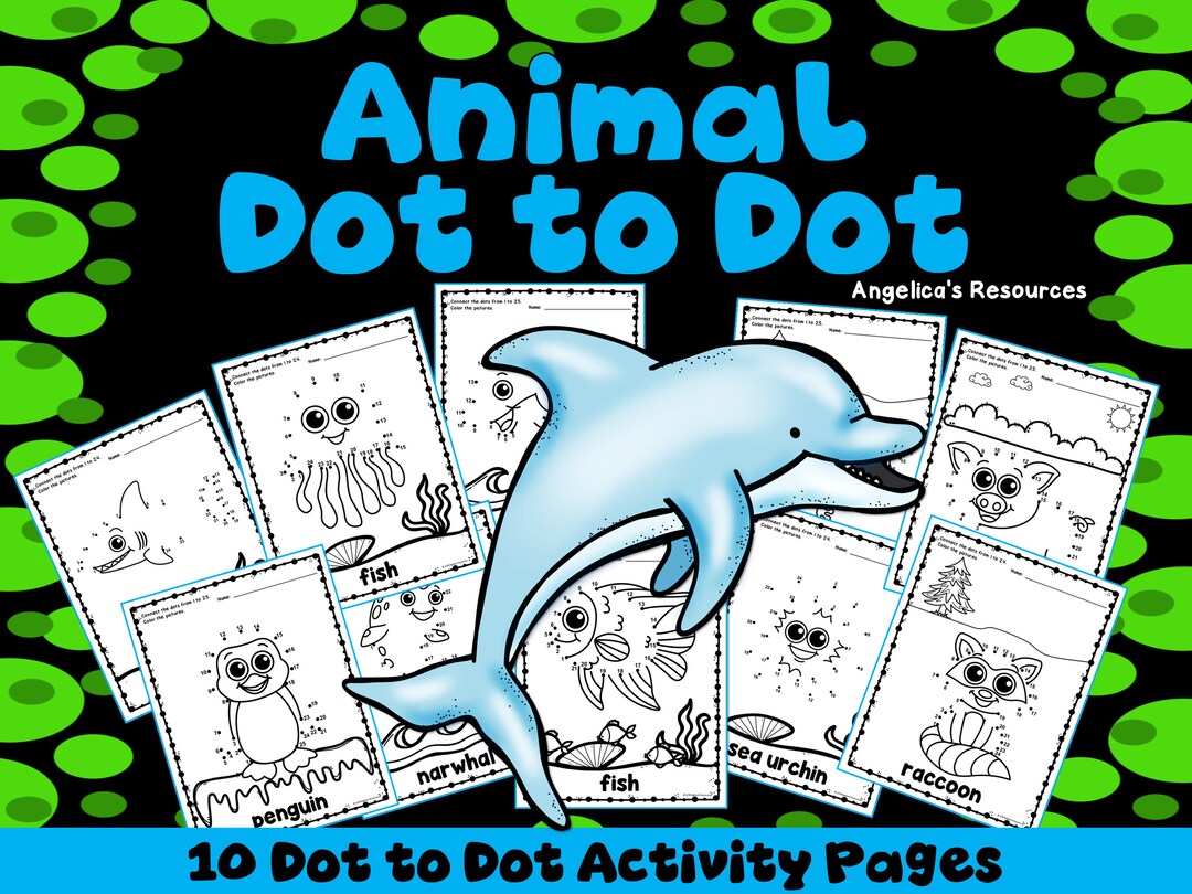 Animal Dot to Dot Coloring Pages | Connect the Dots Math Worksheets ...