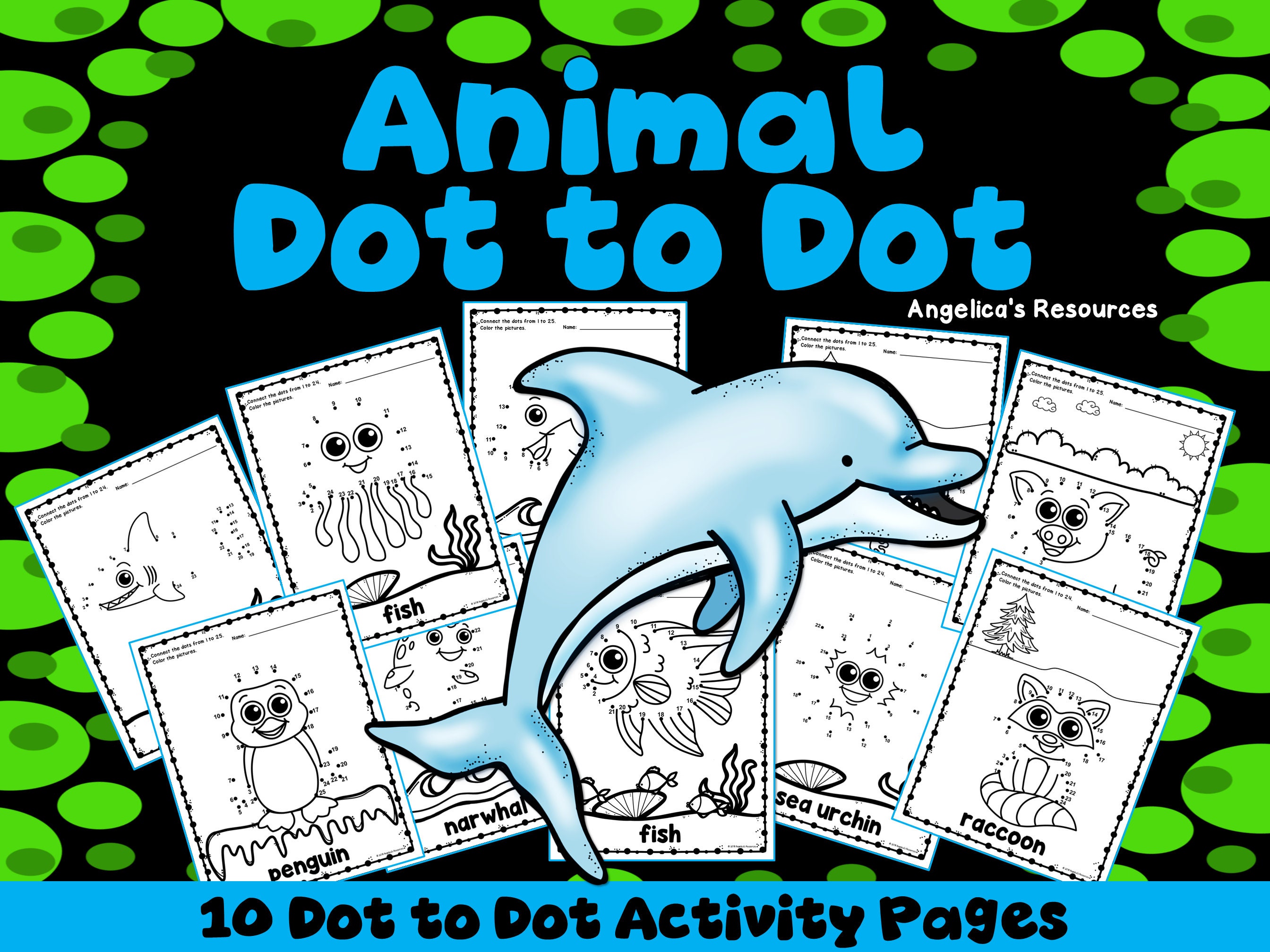Animal Dot to Dot Coloring Pages Connect the Dots Math Worksheets ...