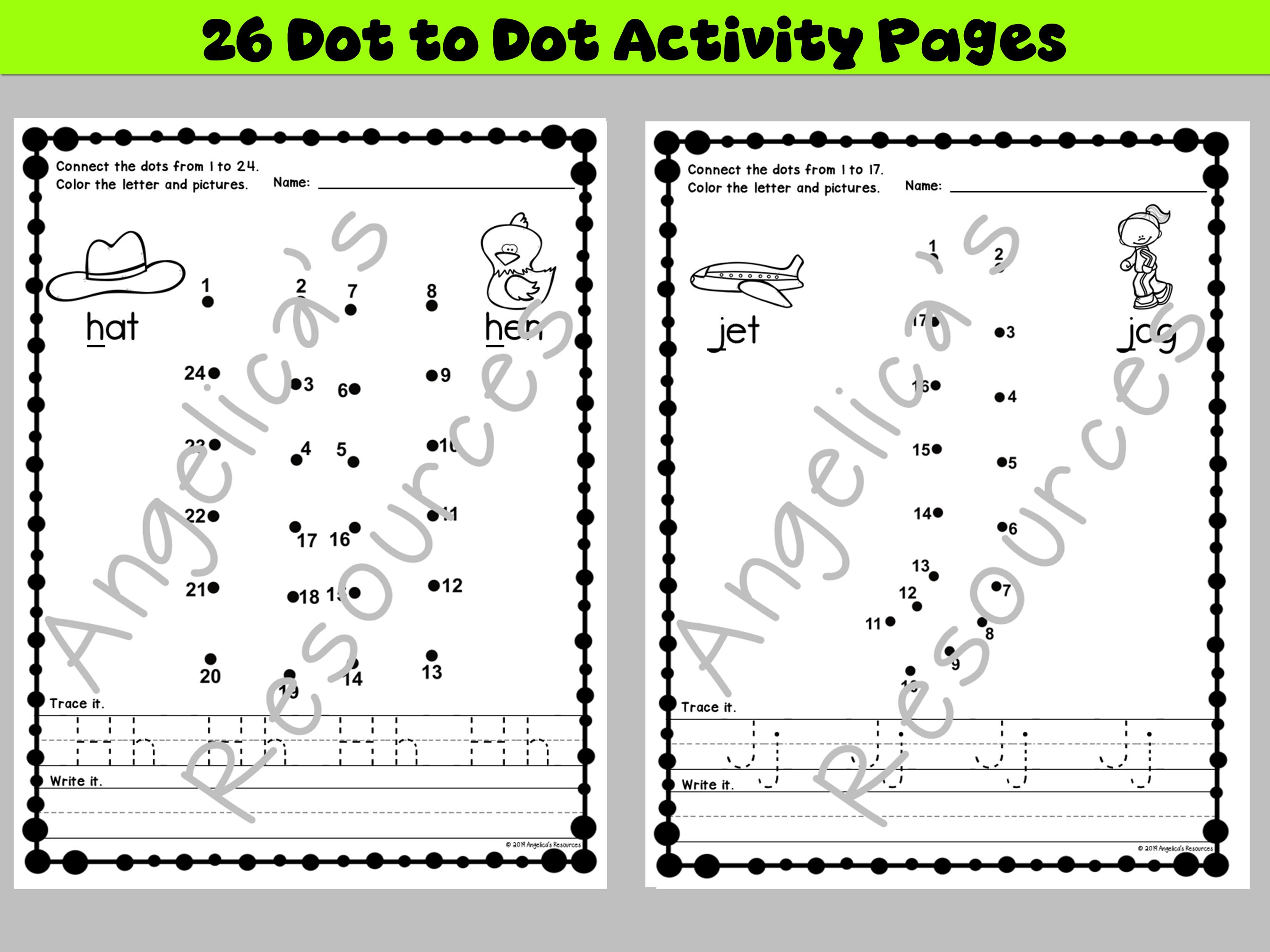 Alphabet Letter Tracing Dot to Dot Coloring Pages | Connect the Dots ...