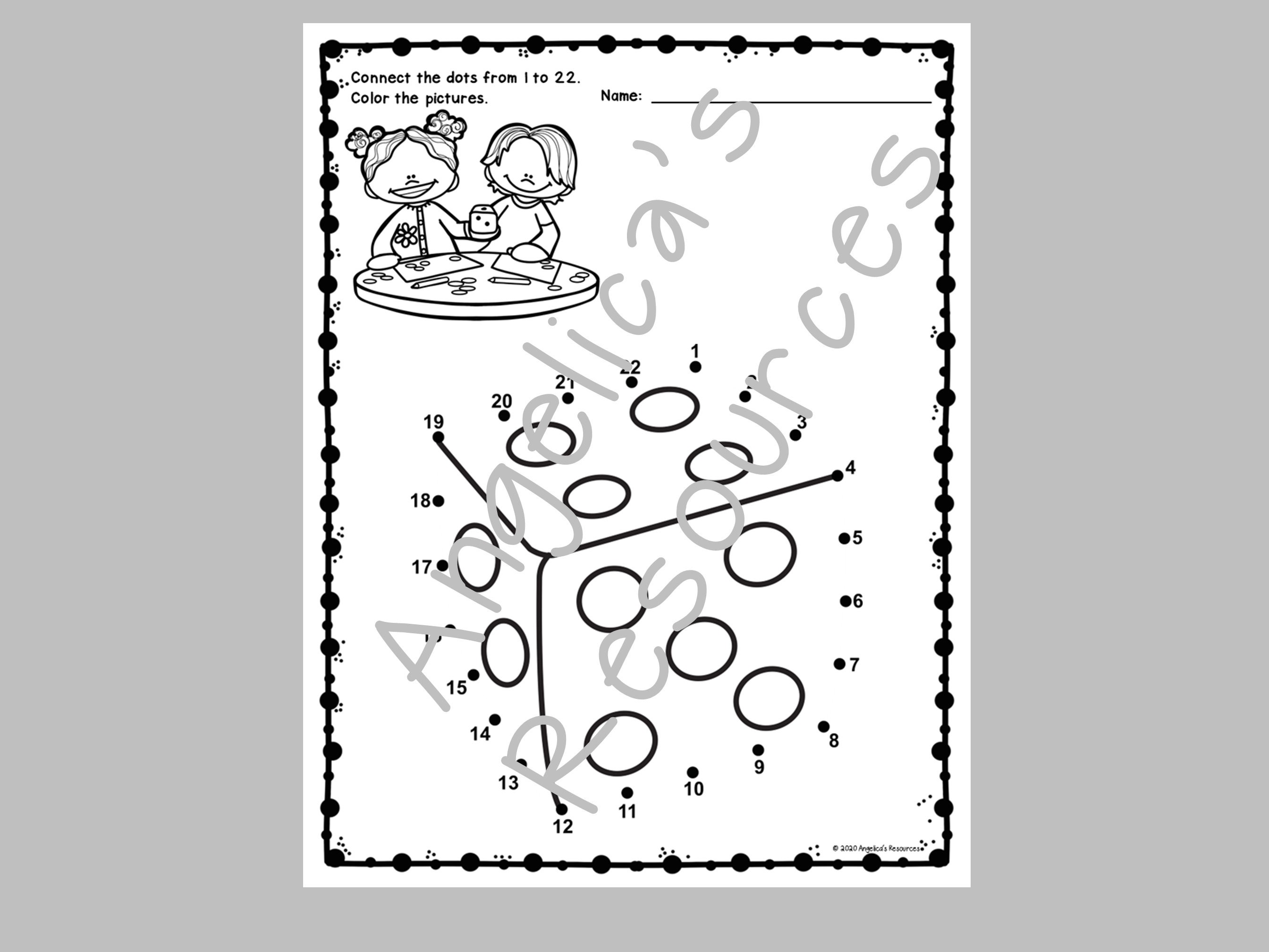 Math Theme Dot to Dot Coloring Pages | Connect the Dots Math Worksheets ...