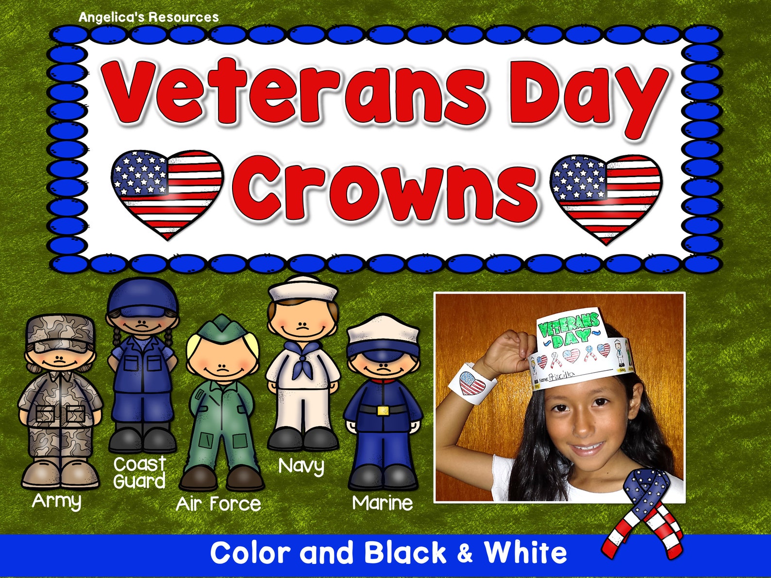 Veterans Day Craft | Crowns and Wristbands | Veterans Day Printable ...
