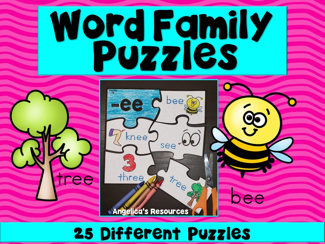 Word Families Fun Phonics Game Rhyming Endings Puzzles Coloring Pages ...
