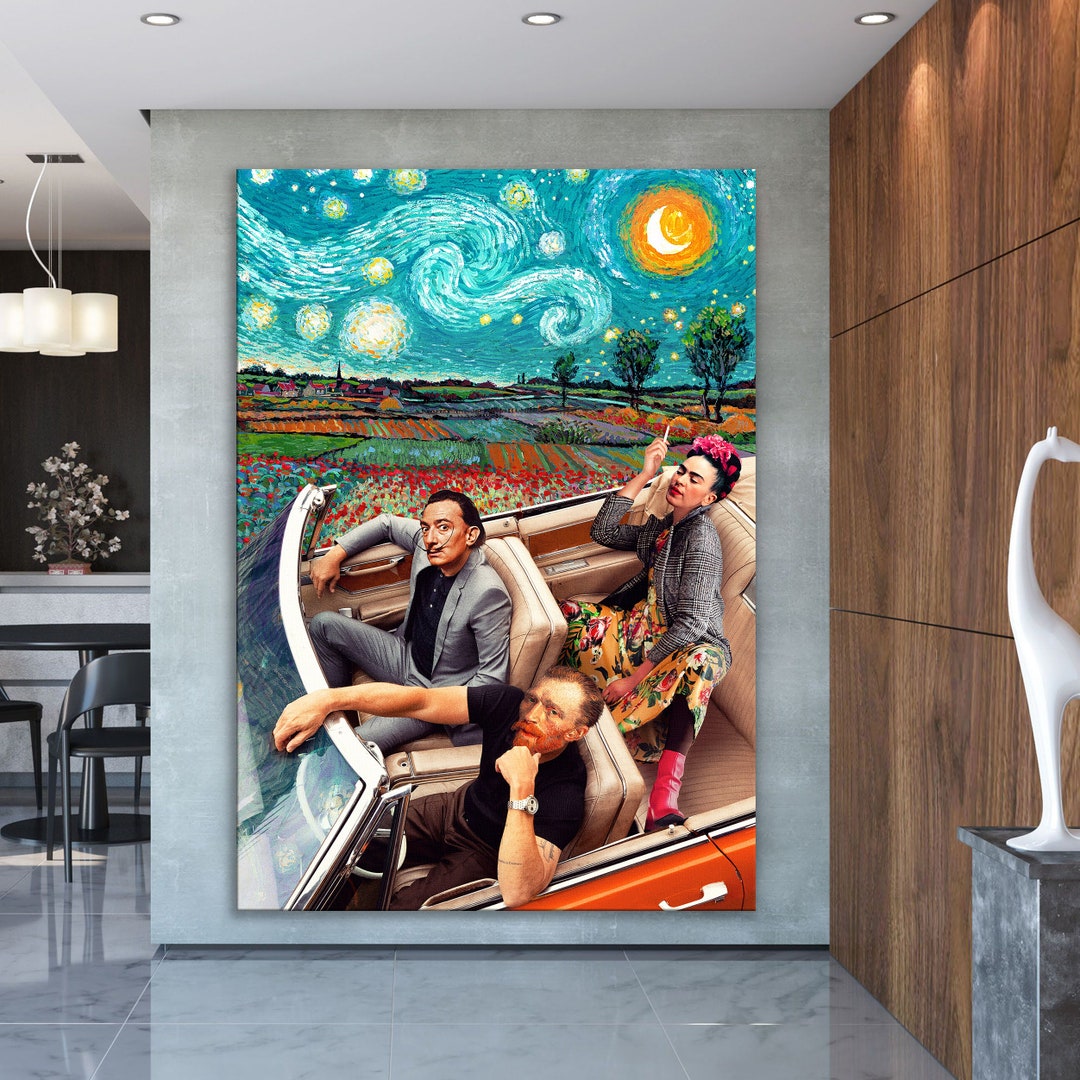 Frida Kahlo , Salvador Dali, Vincent Van Gogh Canvas Wall Art, Pop Art ...