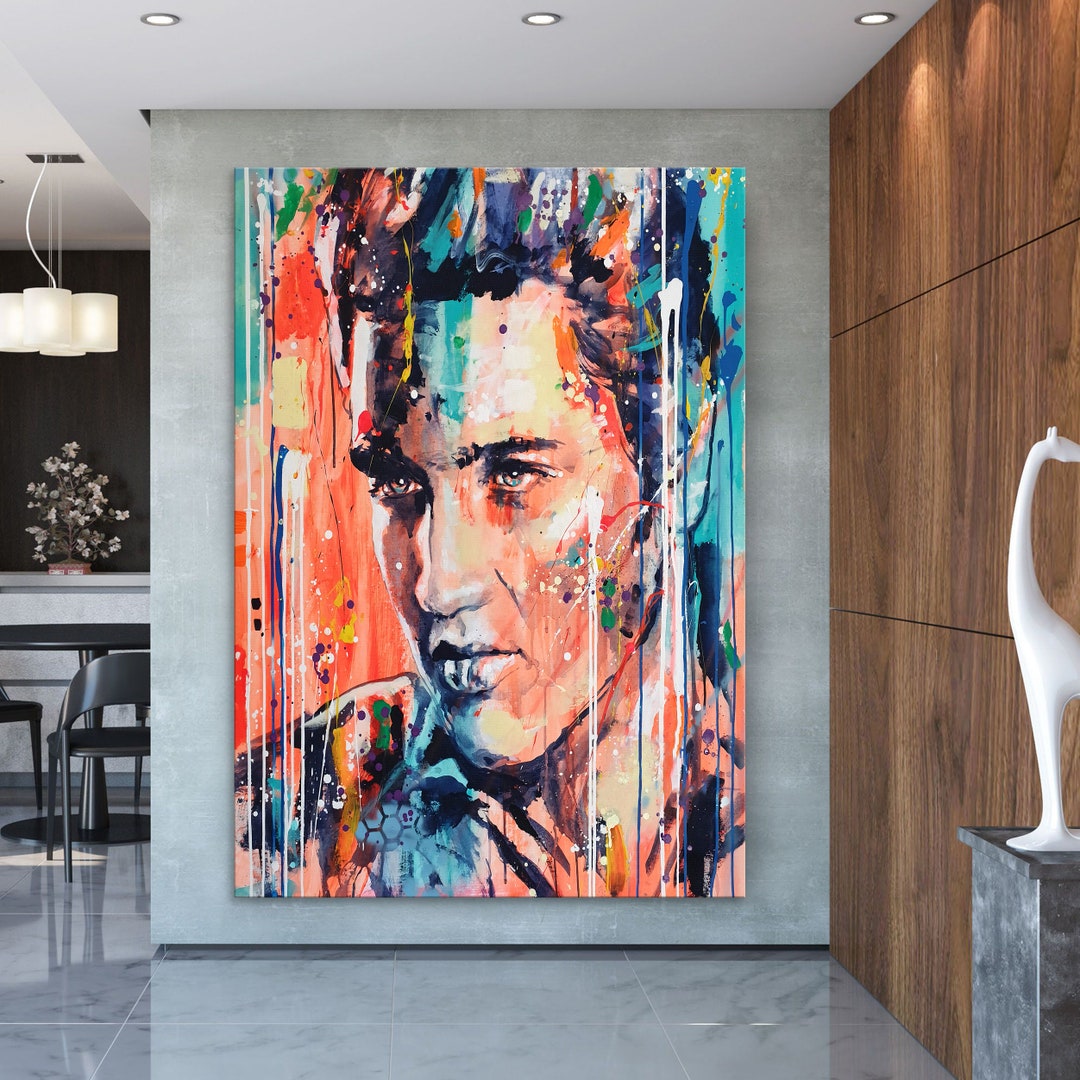 Elvis Presley Vintage Pop Art Banksy Style Pop Art Elvis Elvis Wall Art ...