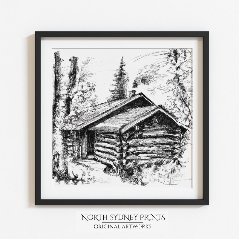 Log Cabin Art - Etsy