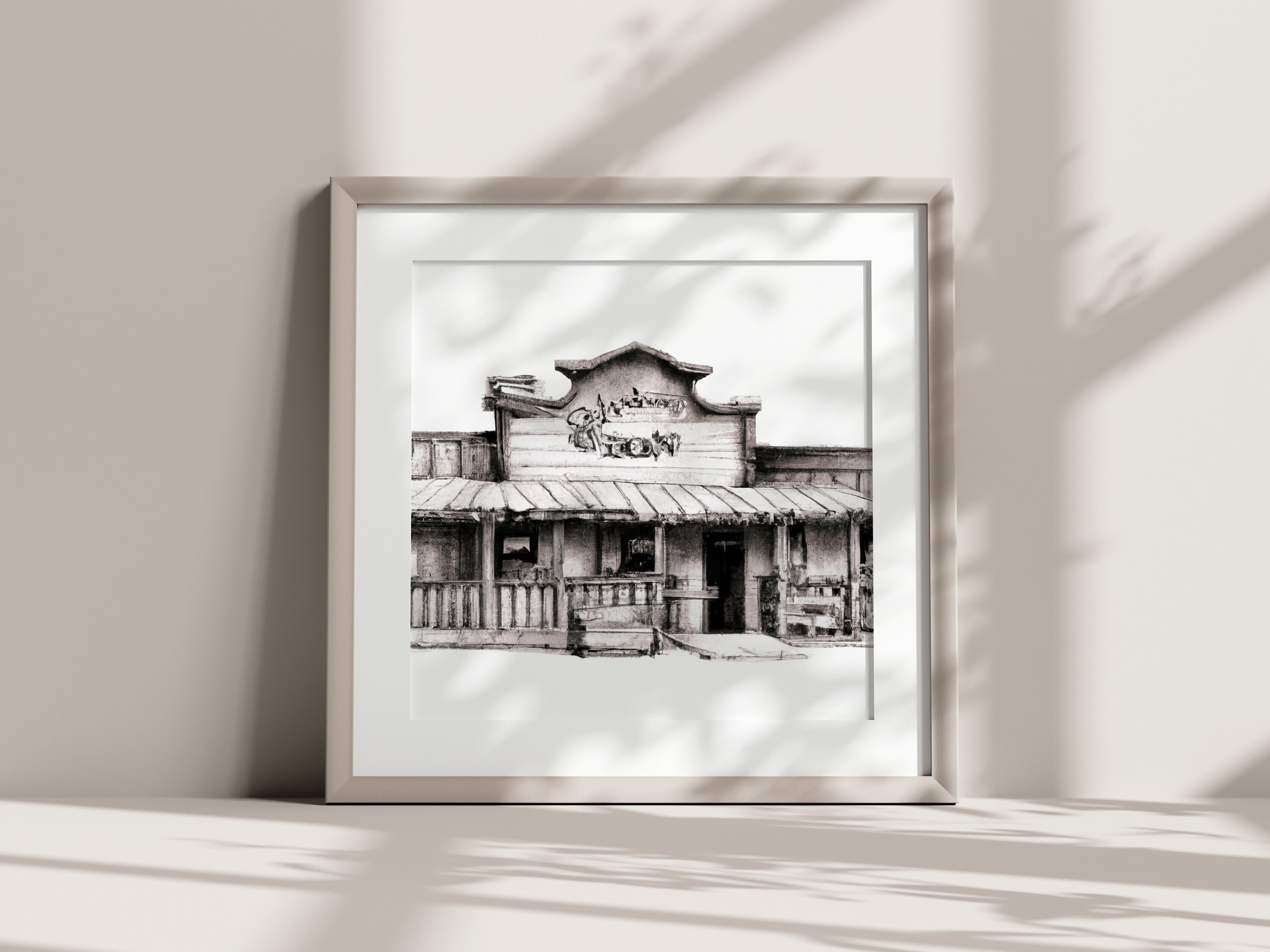 Old West Saloon Sketch, Old West Printable, Saloon Printable, Country ...