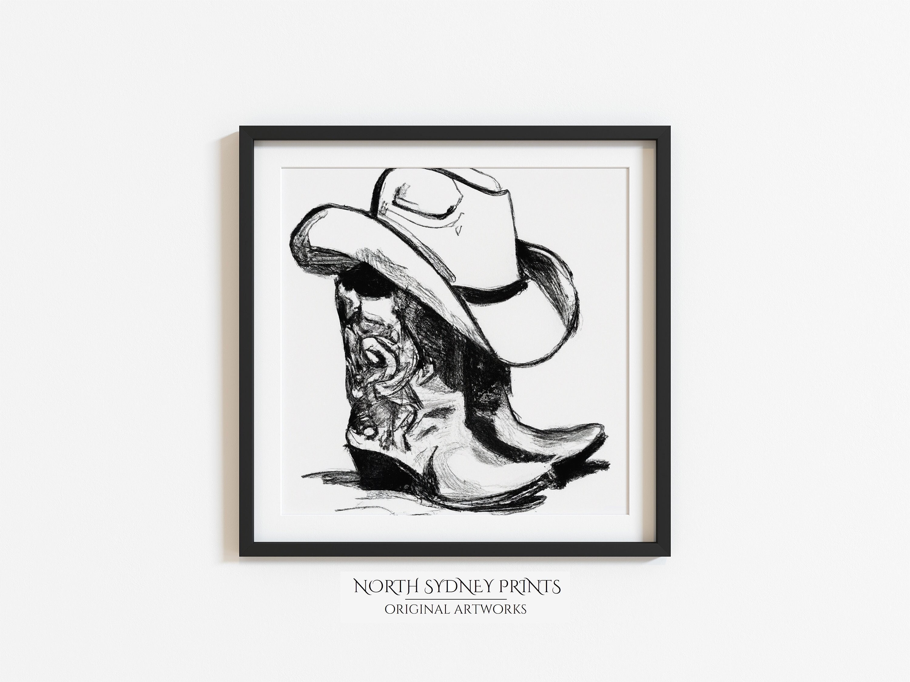 Cowboy Boots Sketch, Cowboy Boots Print, Sketch Art, Cowboy Print, Old ...