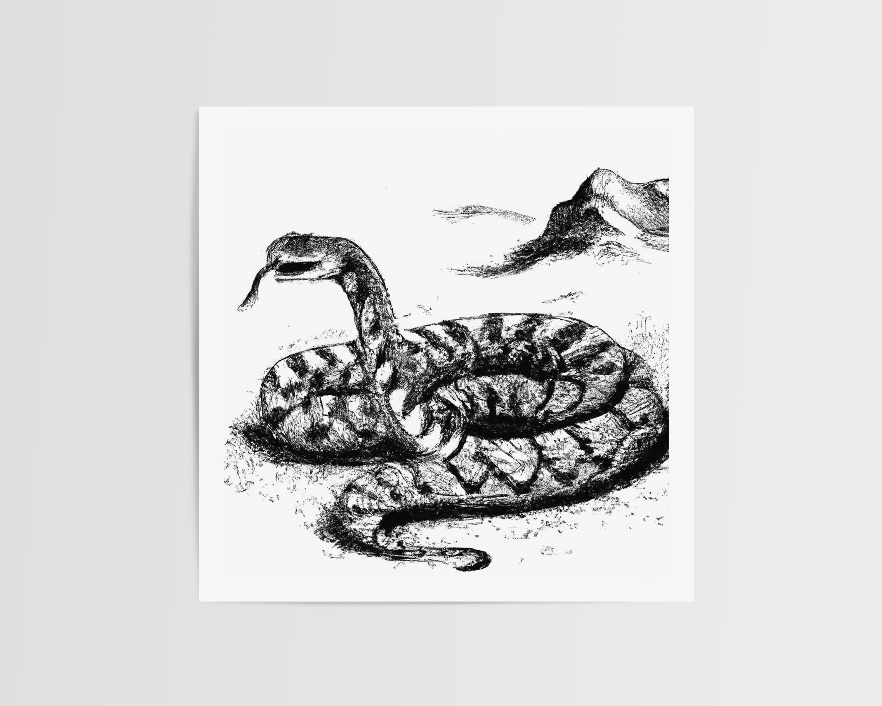 Rattlesnake Sketch, Rattlesnake Printable, Western Printable, Southern ...