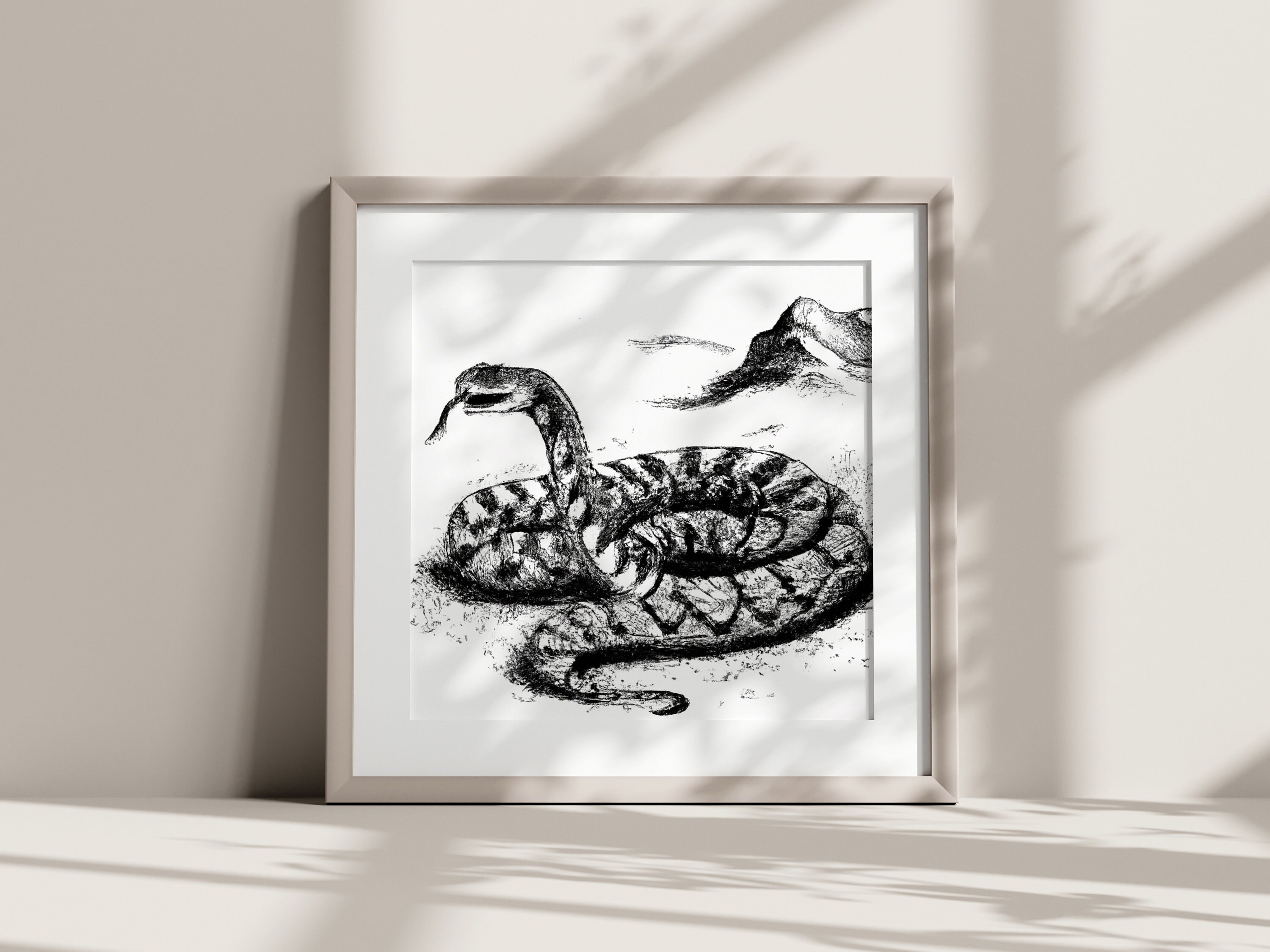Rattlesnake Sketch, Rattlesnake Printable, Western Printable, Southern ...
