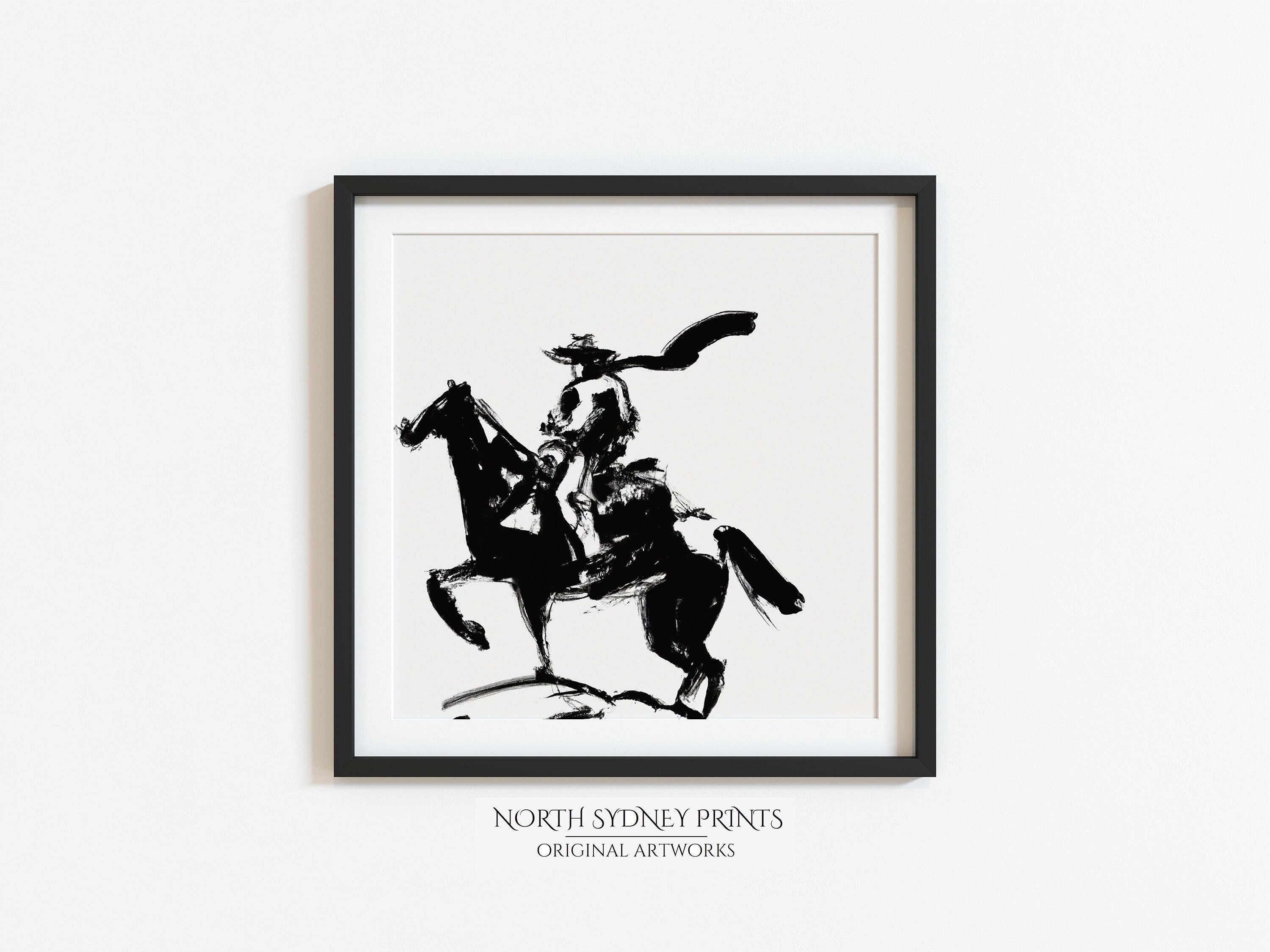 Minimalist Cowboy Painting, Cowboy Art Printable, Abstract Cowboy Art ...