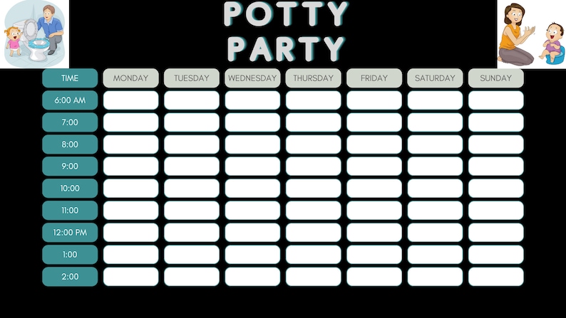 Potty Party Potty Training Chart - Etsy