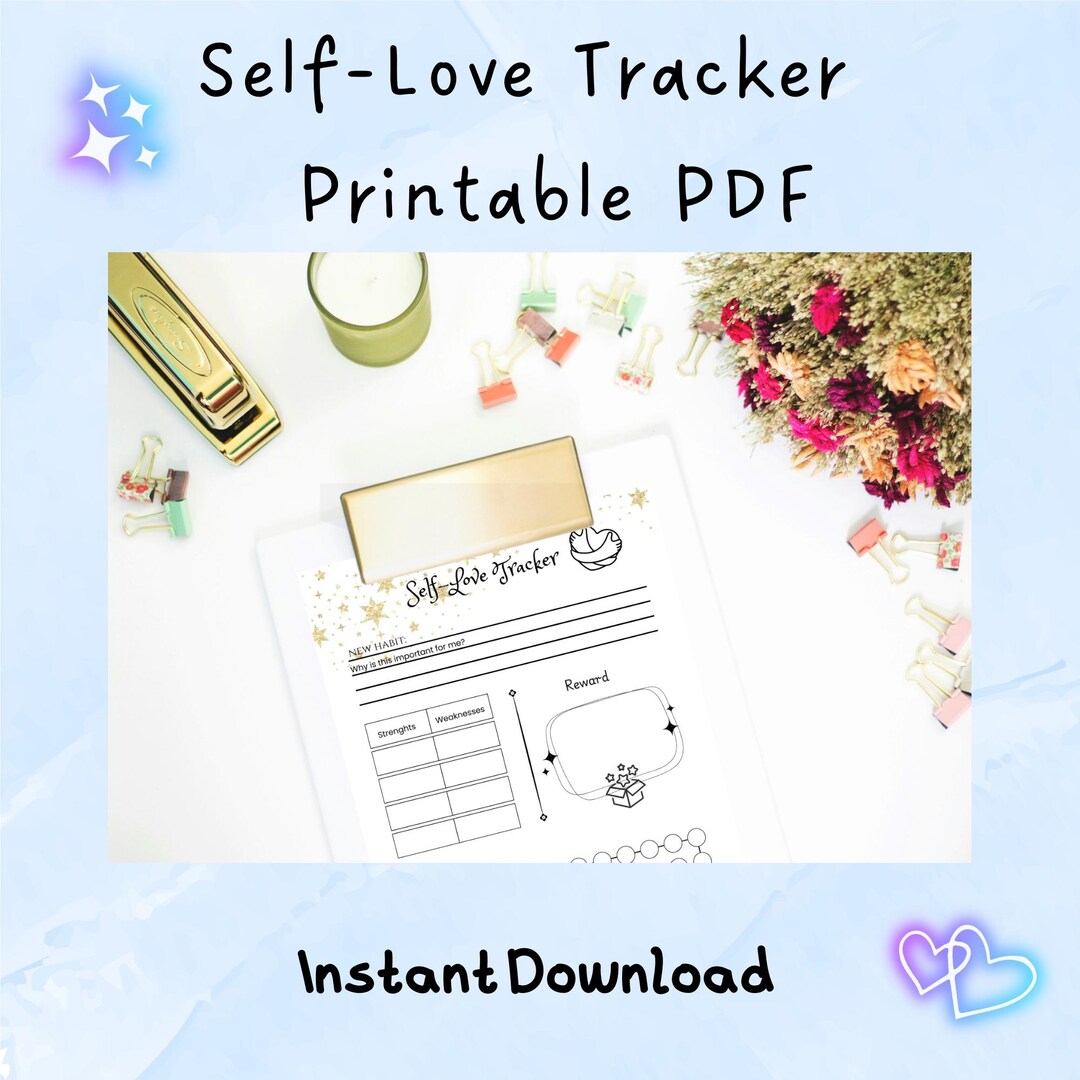 Printable Self-love Tracker Daily Self-care Habit Tracker PDF ...