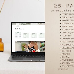 That Girl Notion Template, Notion Vision Board, Daily Notion Template, Notion Planner, Aesthetic ...