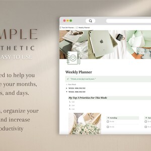 That Girl Notion Template, Notion Vision Board, Daily Notion Template, Notion Planner, Aesthetic ...