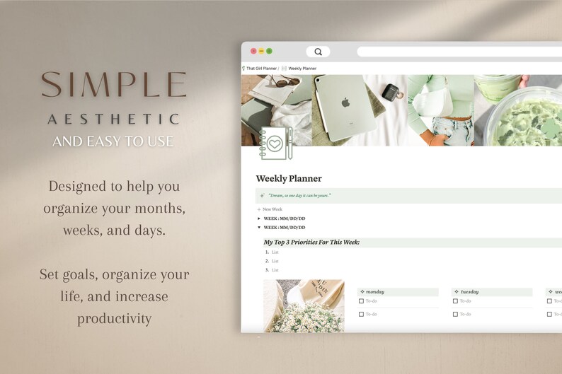 That Girl Notion Template Notion Vision Board Daily Notion - Etsy