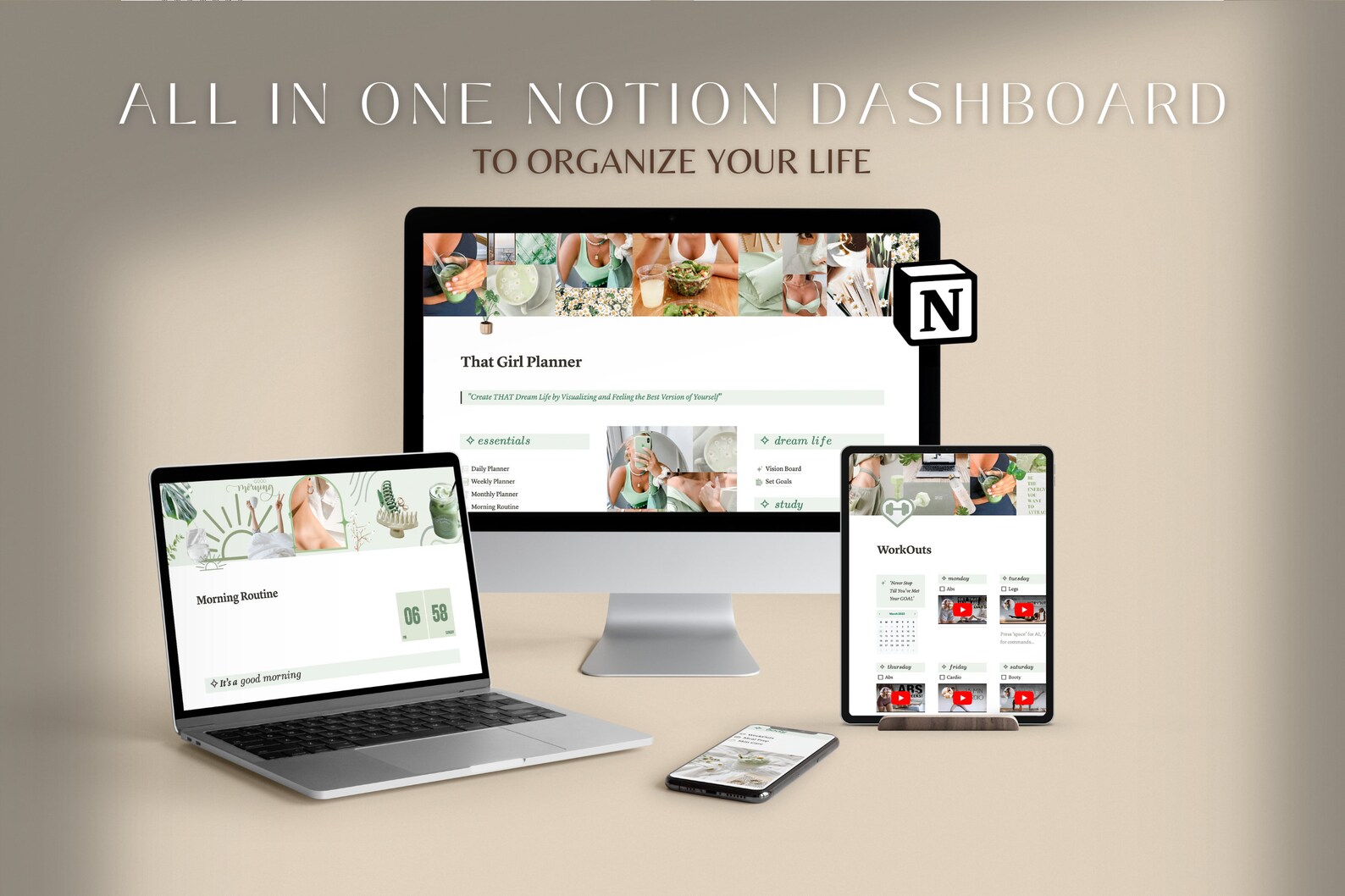 That Girl Notion Template, Notion Vision Board, Daily Notion Template ... That Girl Notion Template, Notion Vision Board, Daily Notion Template ...