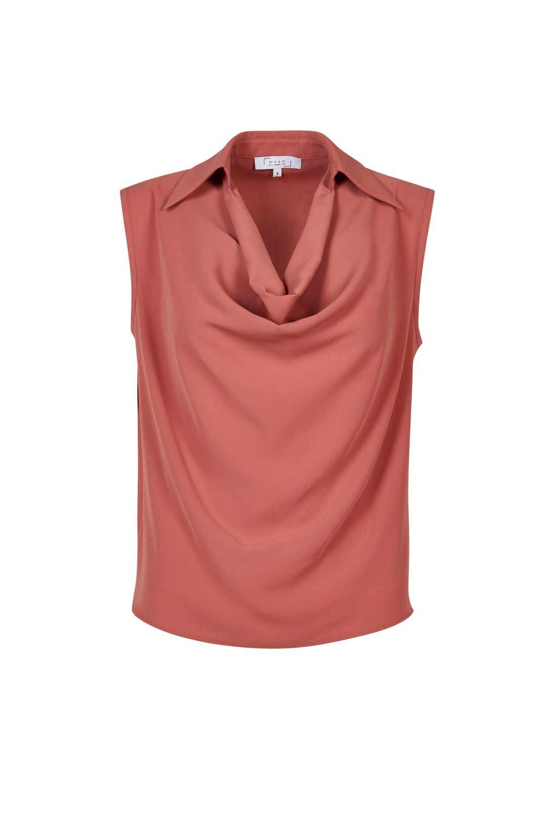 Silk Women's Blouse Apricot Colour, Shirt Neck, Sleeveless Women's Top ...
