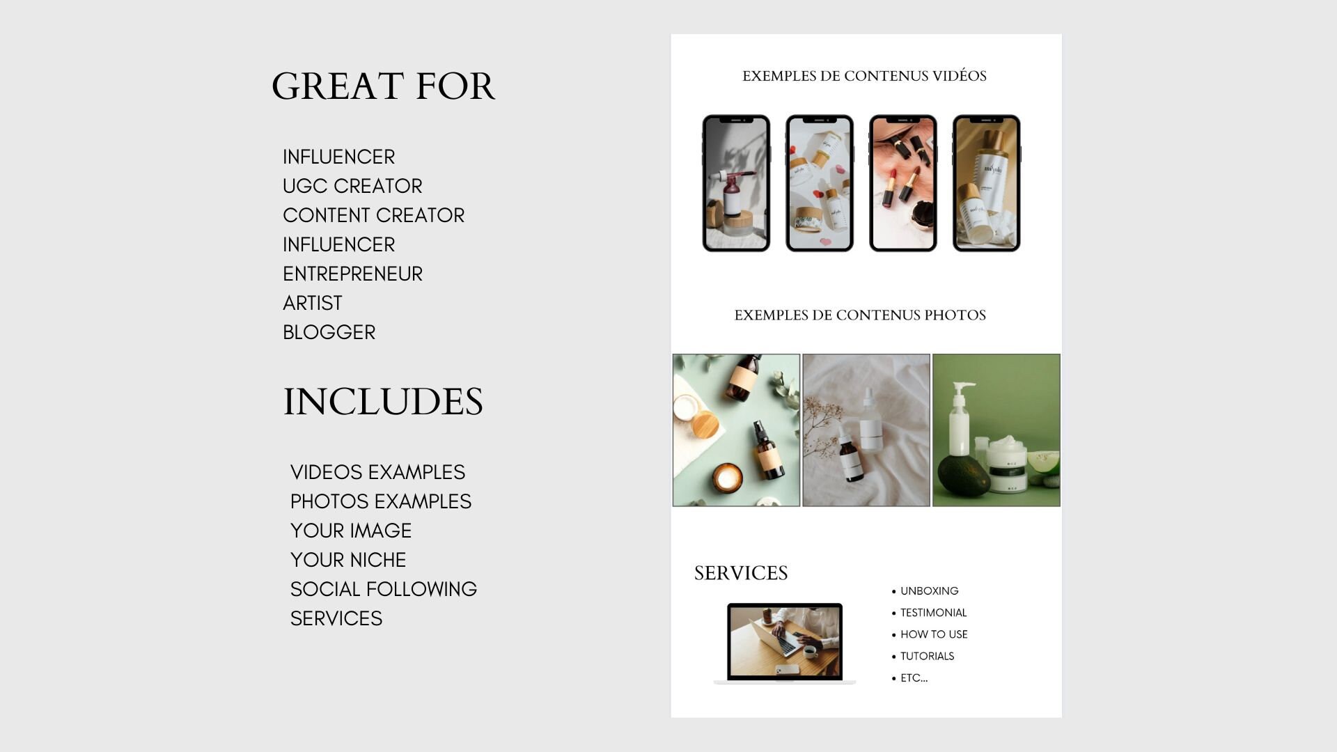 Aesthetic UGC Portofolio for UGC Creator / Content Creator / Blogger ...