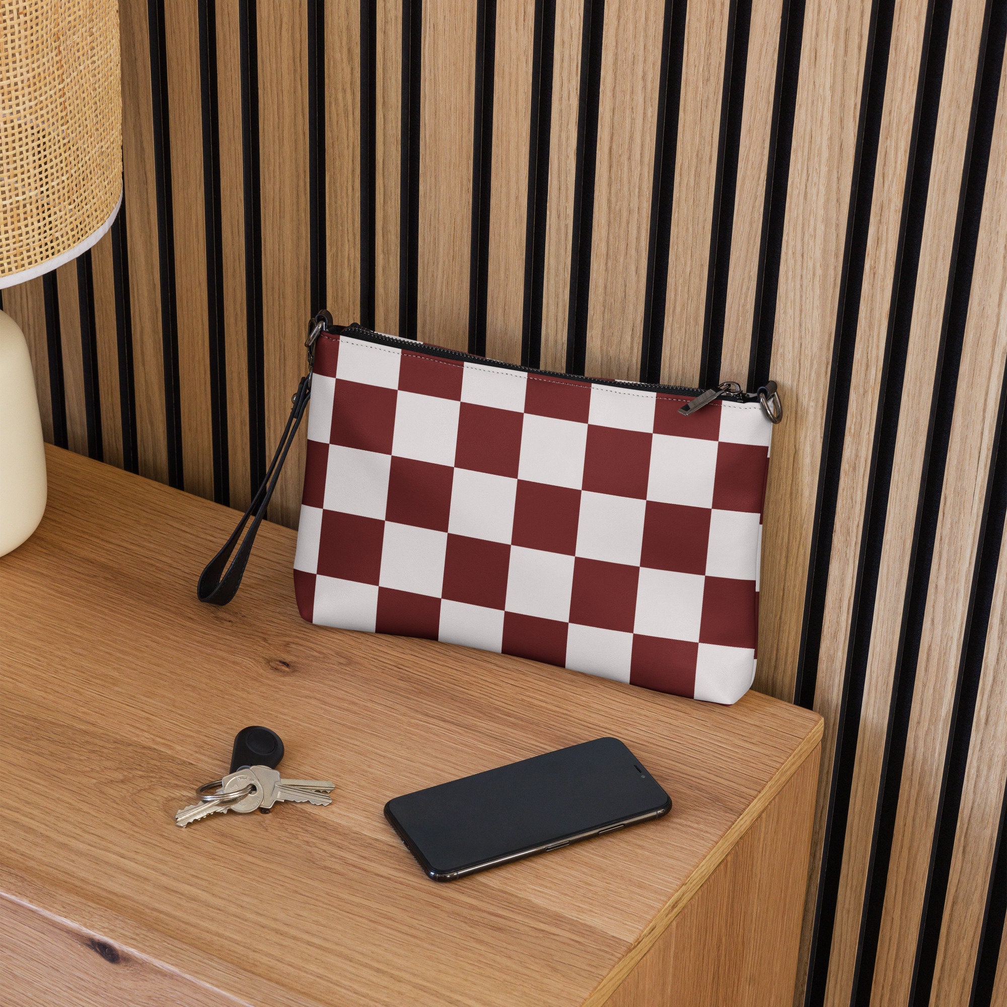 Checkerboard Bag Maroon, Checkerboard Purse, Clutch, Wristlet ...