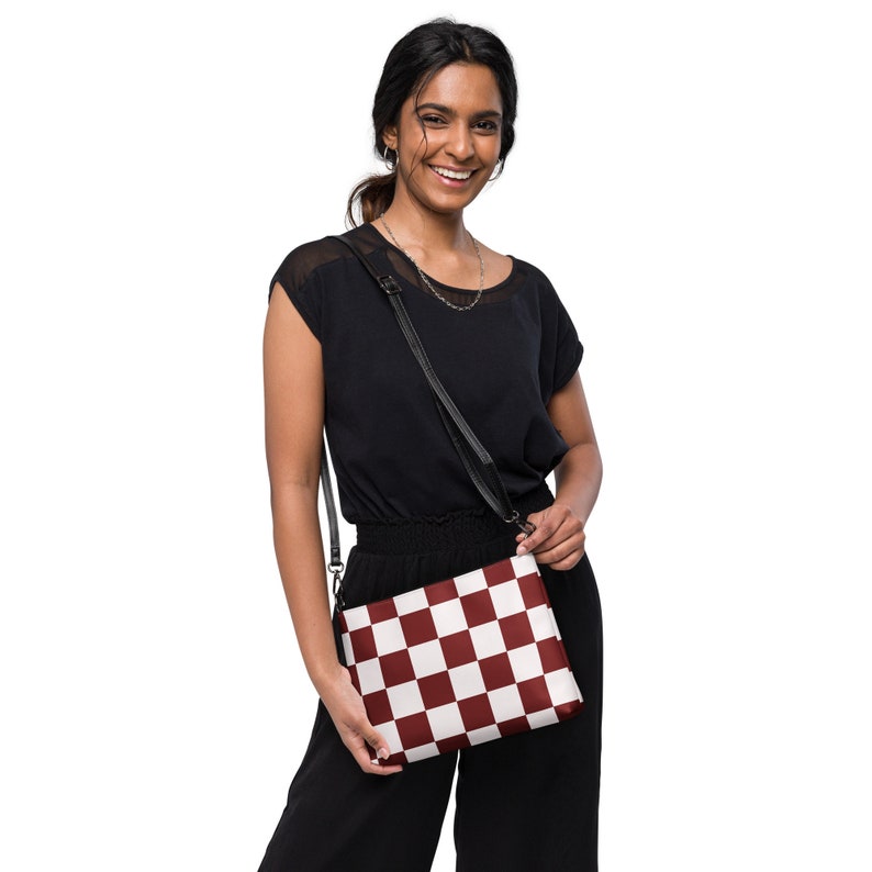 Checkerboard Bag Maroon, Checkerboard Purse, Clutch, Wristlet ...