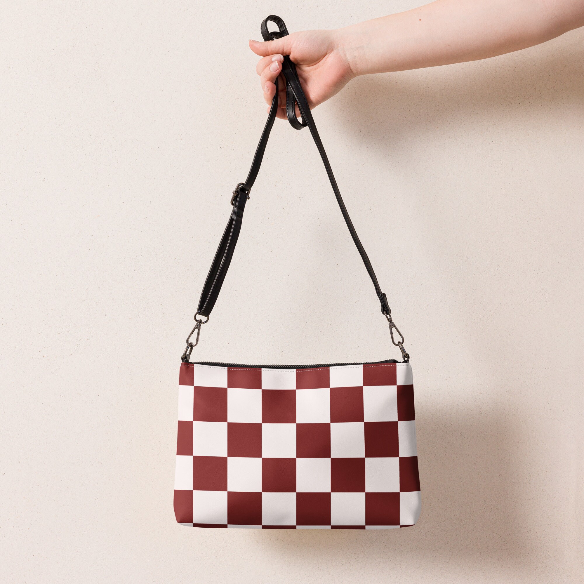 Checkerboard Bag Maroon, Checkerboard Purse, Clutch, Wristlet ...