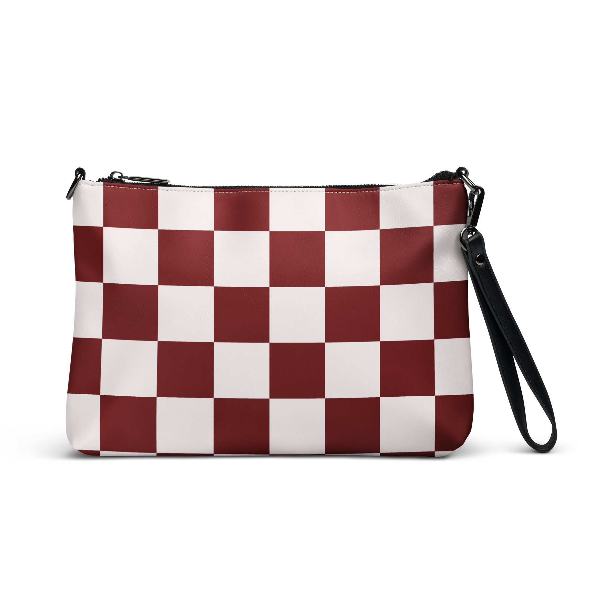 Checkerboard Bag Maroon, Checkerboard Purse, Clutch, Wristlet ...