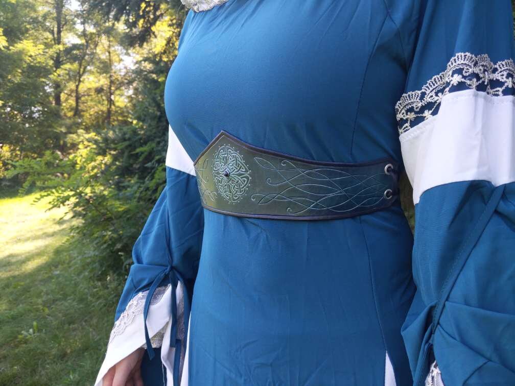 Elven Leather Corset, Custom Made Leather Waist Clincher, Elvish Belt ...