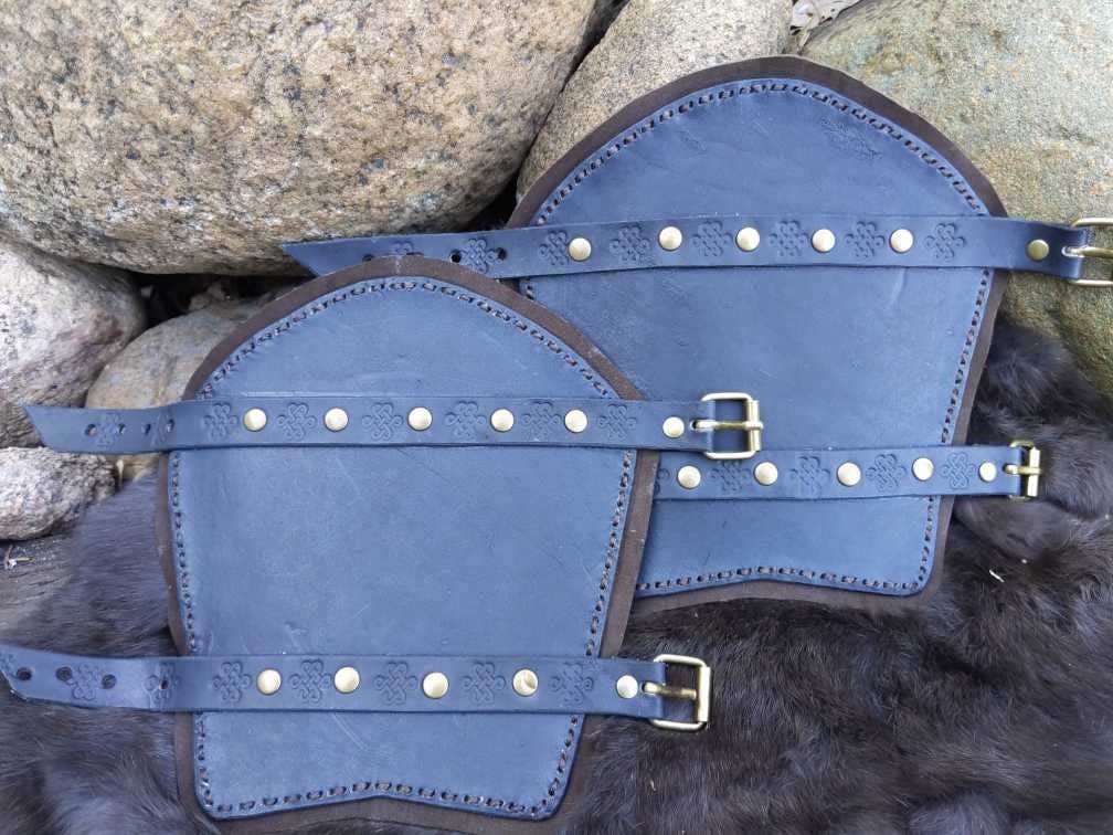 Medieval Warrior Vambraces, Pair of Leather Vambraces, Suede Lined ...