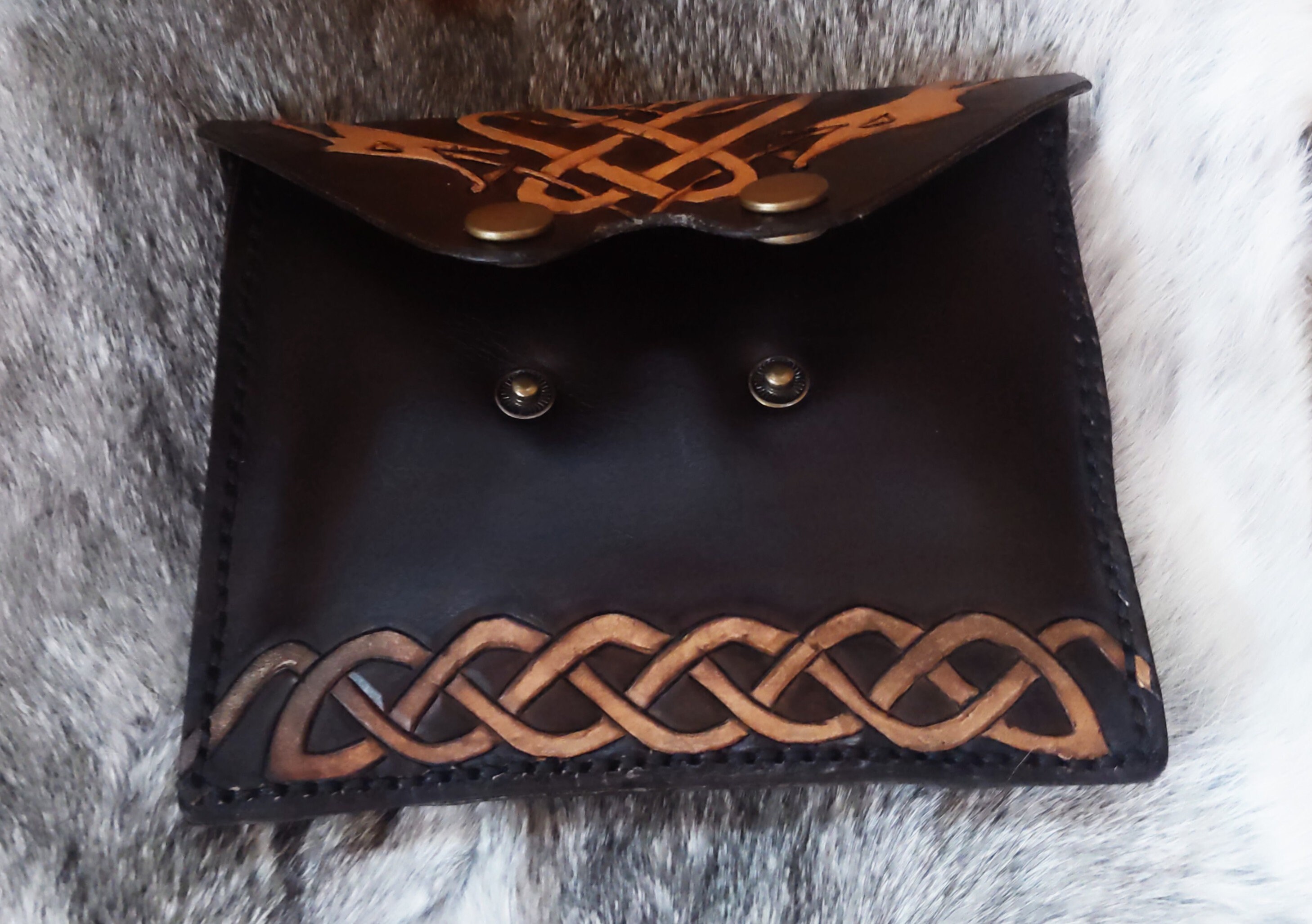 Leather Celtic Pouch Dragon Heart Design Purse Pouch Coin - Etsy