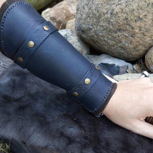 Medieval Warrior Vambraces, Pair of Leather Vambraces, Suede Lined ...