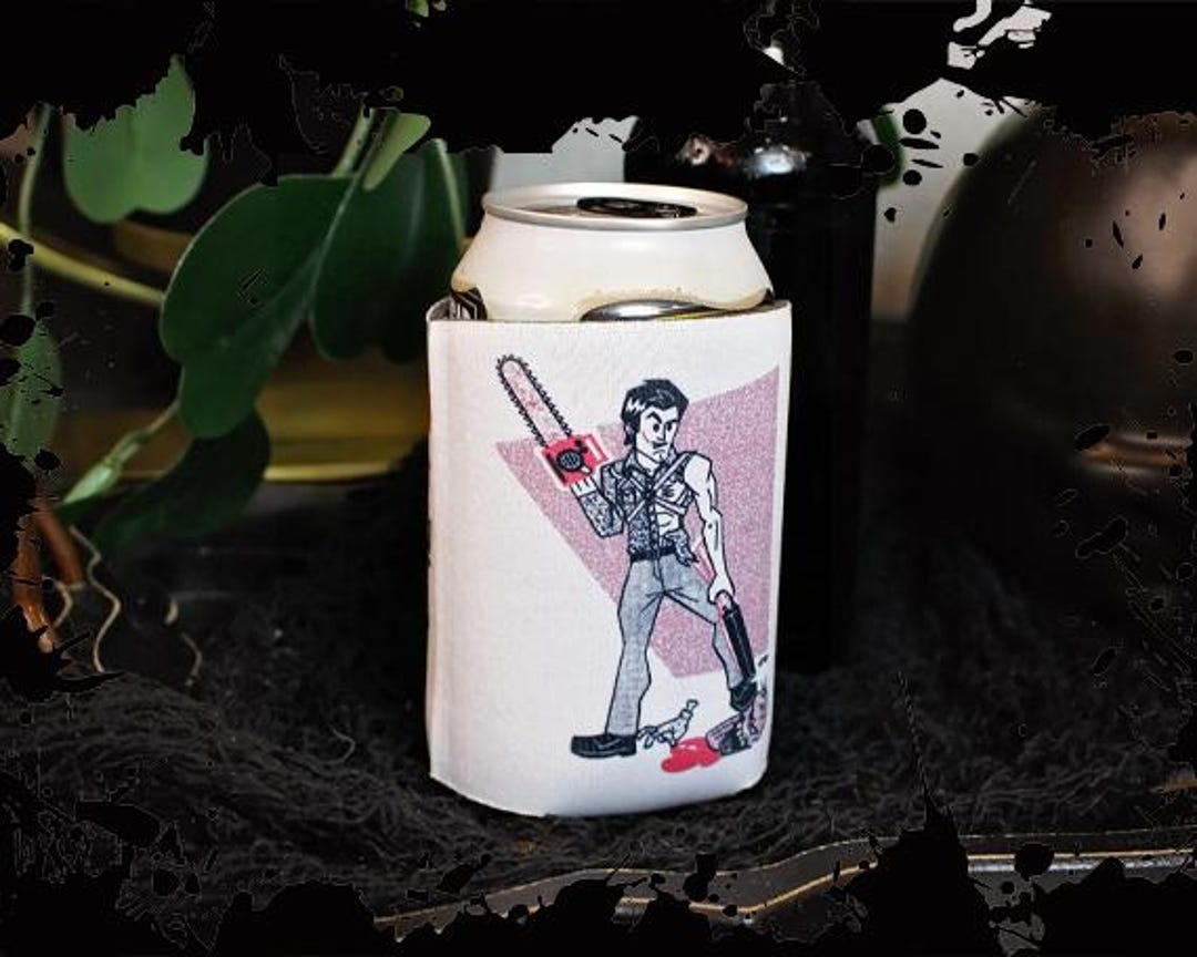 Ash, Evil Dead, Groovy, Bruce Campbell, Foam 12 Oz Can Cooler, Cozie ...