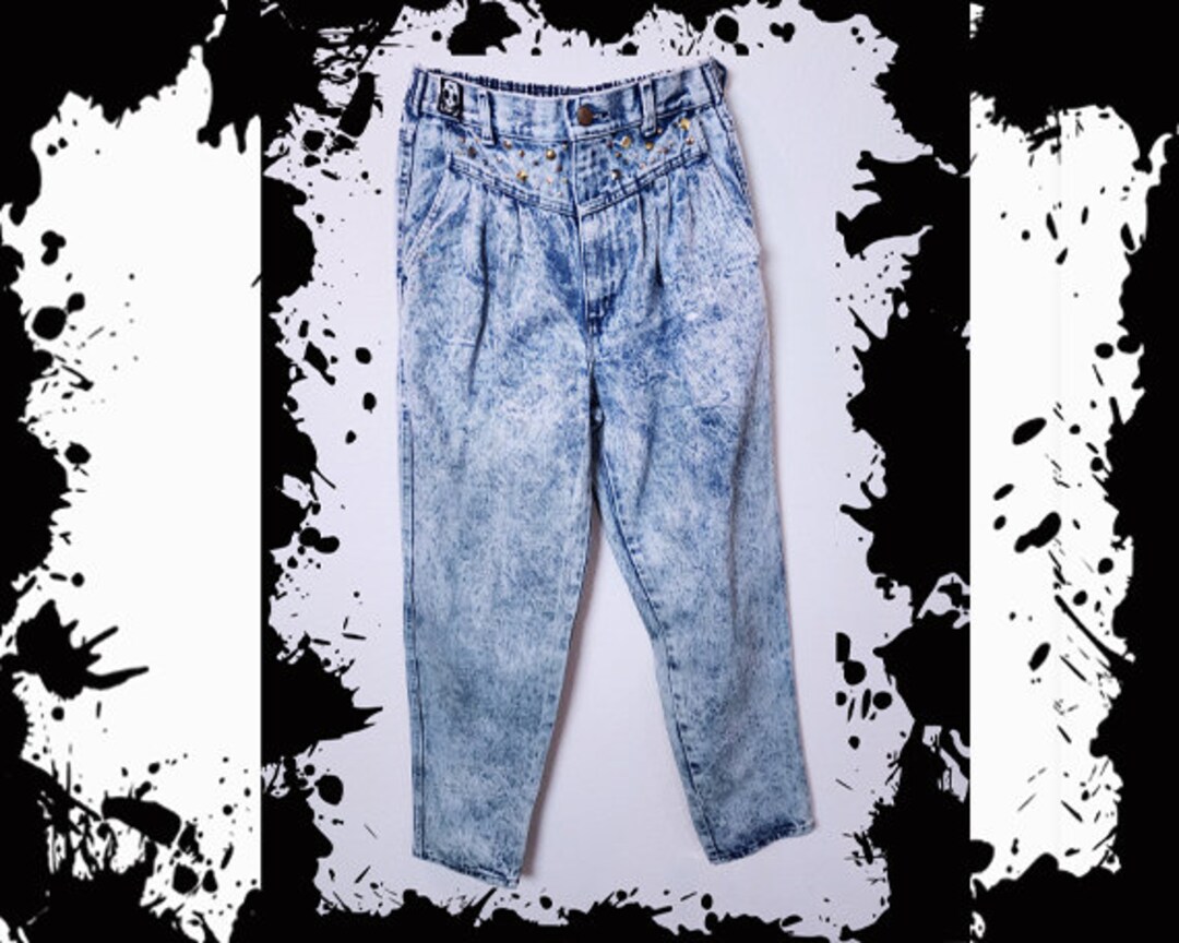 Upcycle Vintage Amber Distressed 80's Super High Waist Acid Wash ...