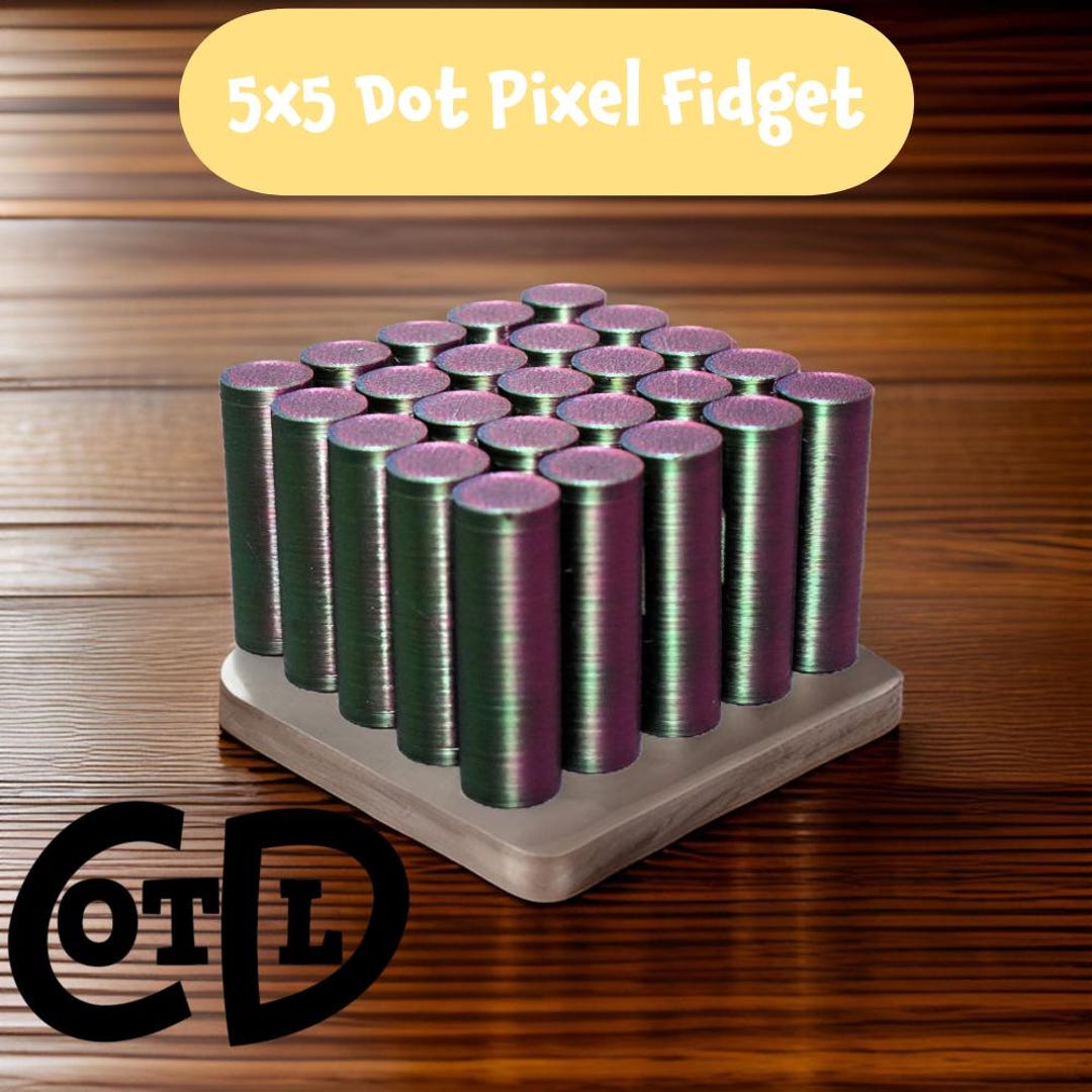 Pixel Fidget Cube Noisy Sensory Pin Toy Stim Custom 3D Printed Desk Toy for Adult Gift Sensory ...