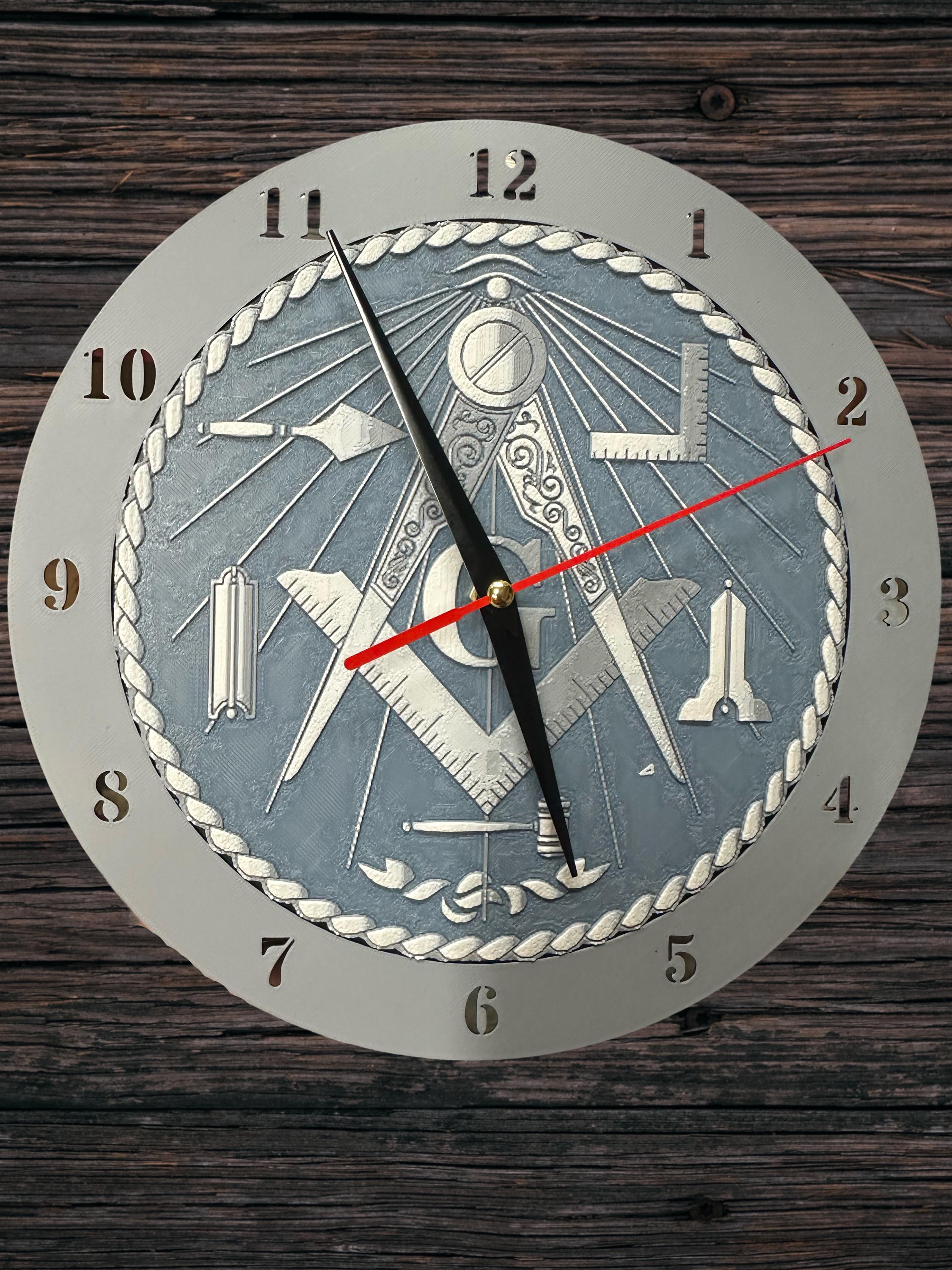 3D Printed Masonic Clocks, Working Tools Clock, Freemason, Masonry ...