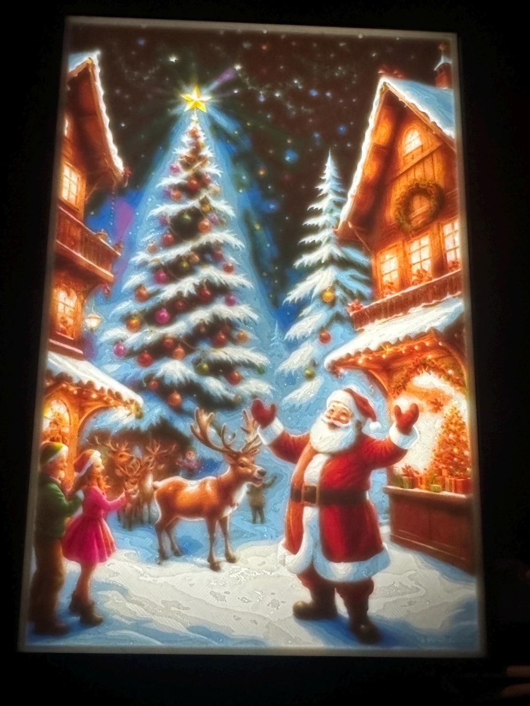 3D Printed Lithoplane North Pole Light Box - Etsy