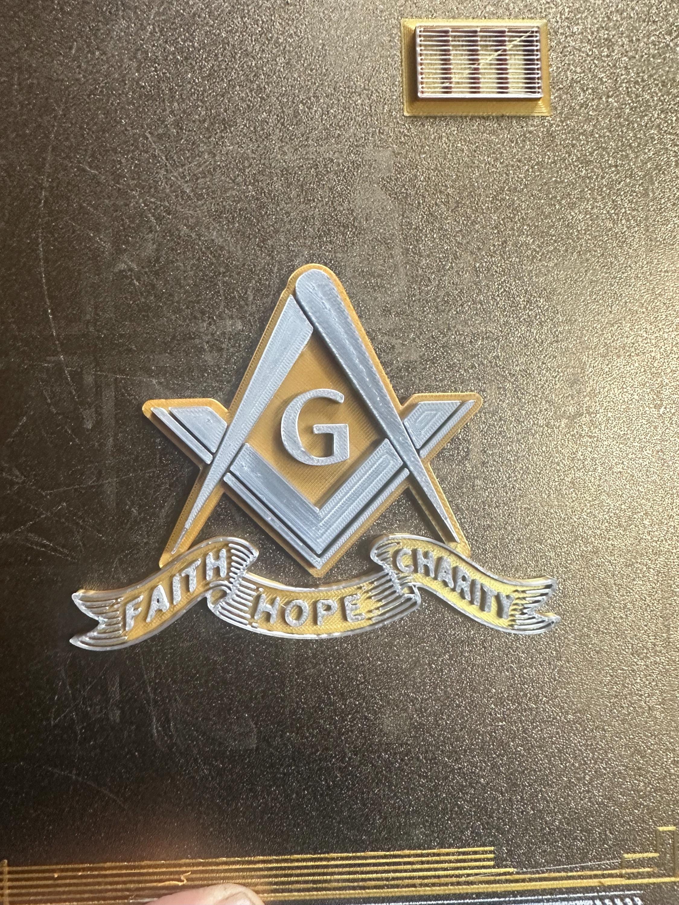 3D Printed Square and Compass Faith, Hope, and Charity Car Emblem - Etsy