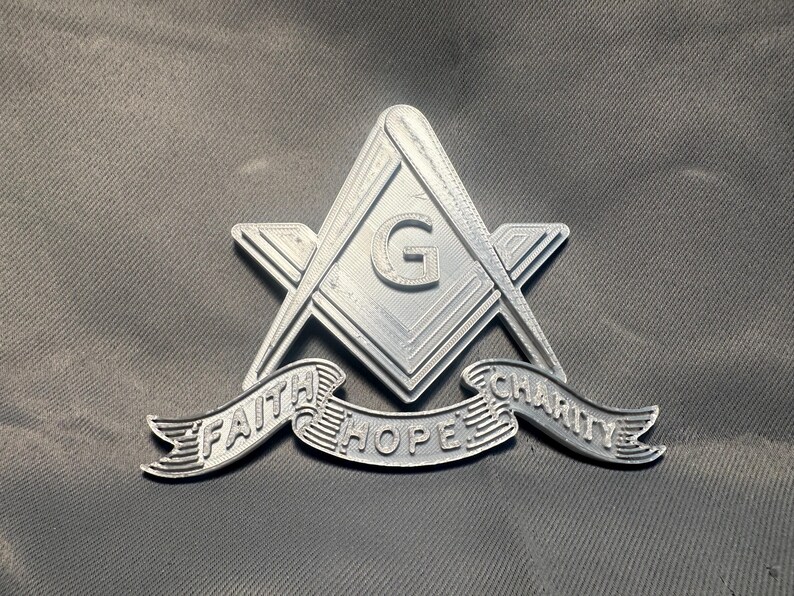 3D Printed Square and Compass Faith, Hope, and Charity Car Emblem - Etsy