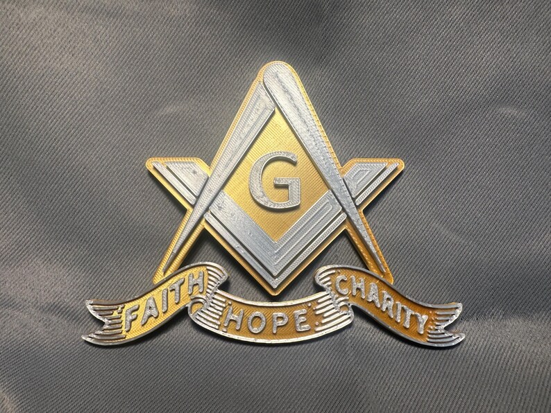 3D Printed Square and Compass Faith, Hope, and Charity Car Emblem - Etsy