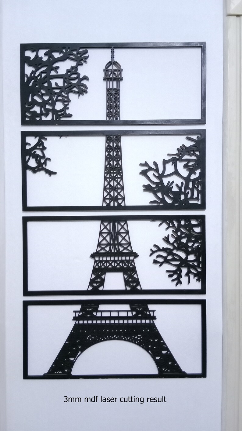 Paris Eiffel Tower SVG Laser Cut, Svg, Cdr, Png, Ai, Dwg, Psd, Dxf, CNC ...
