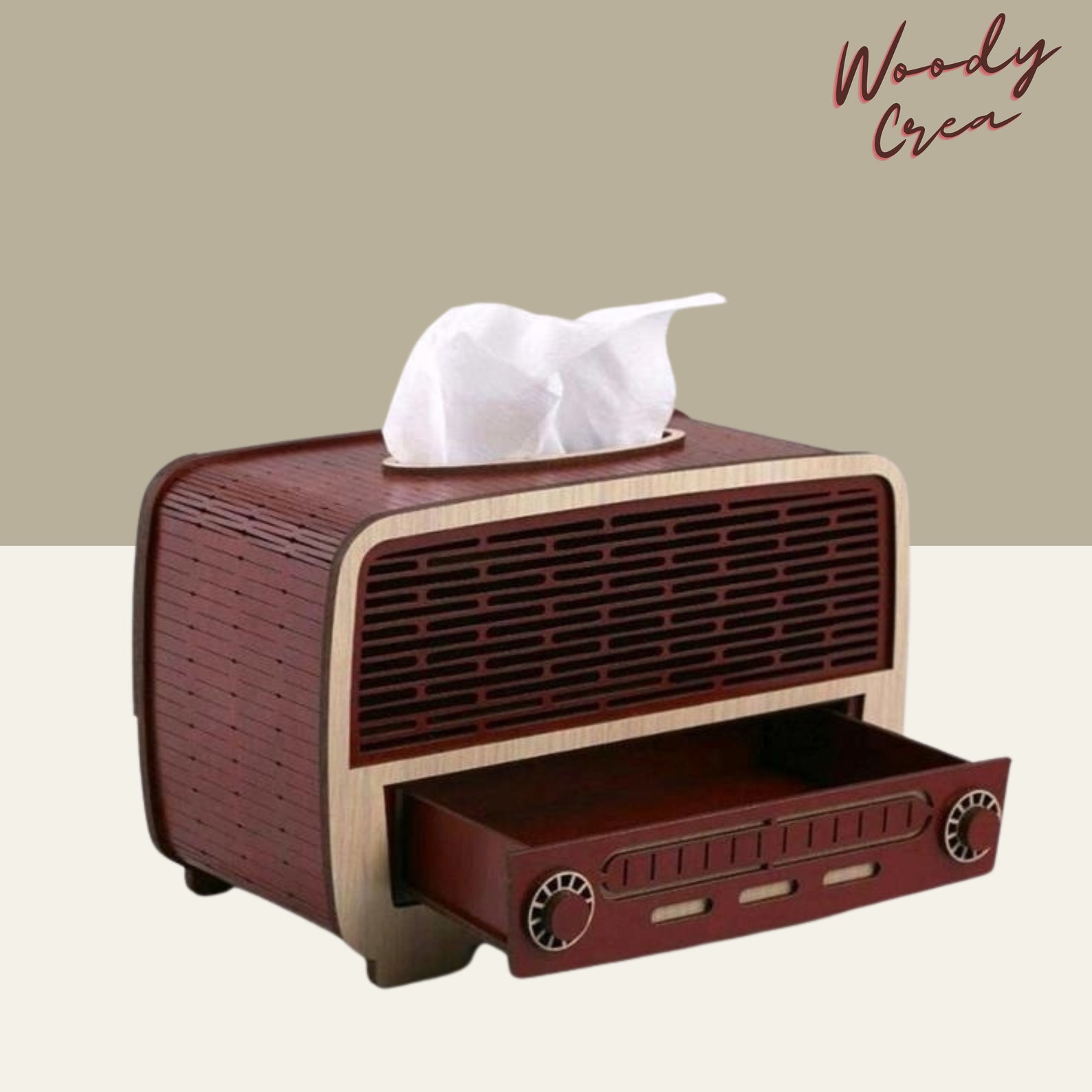 Decorative Laser Cut Tissue Box Old Radio Shape, Cnc Cut, Vector Plan ...