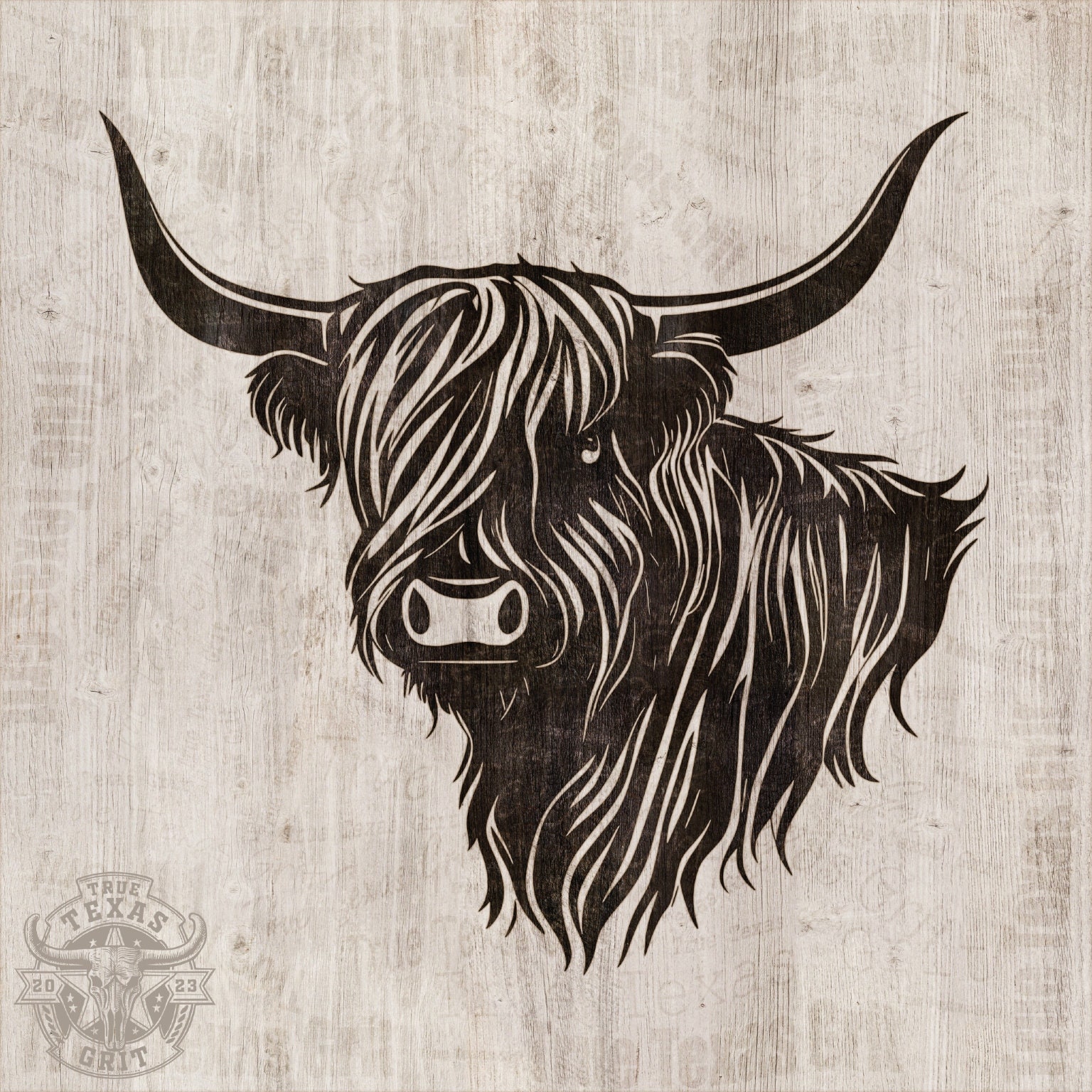 Highland Cow Head Western Highland Decor Highland Horns Highland Cowboy ...