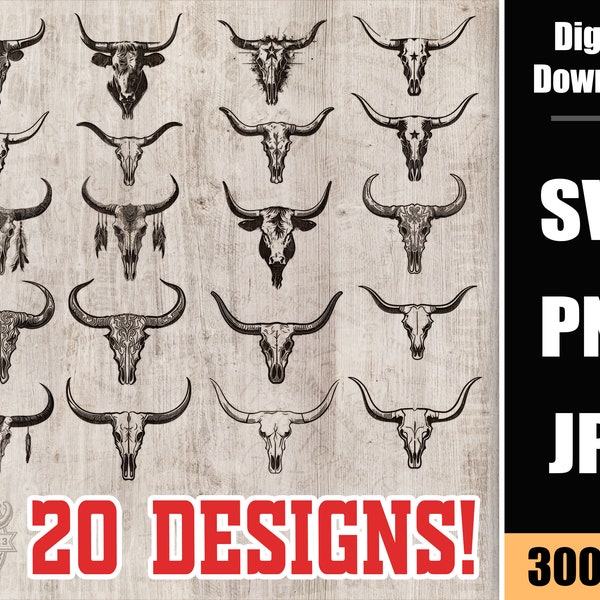 Longhorn Skull - Etsy