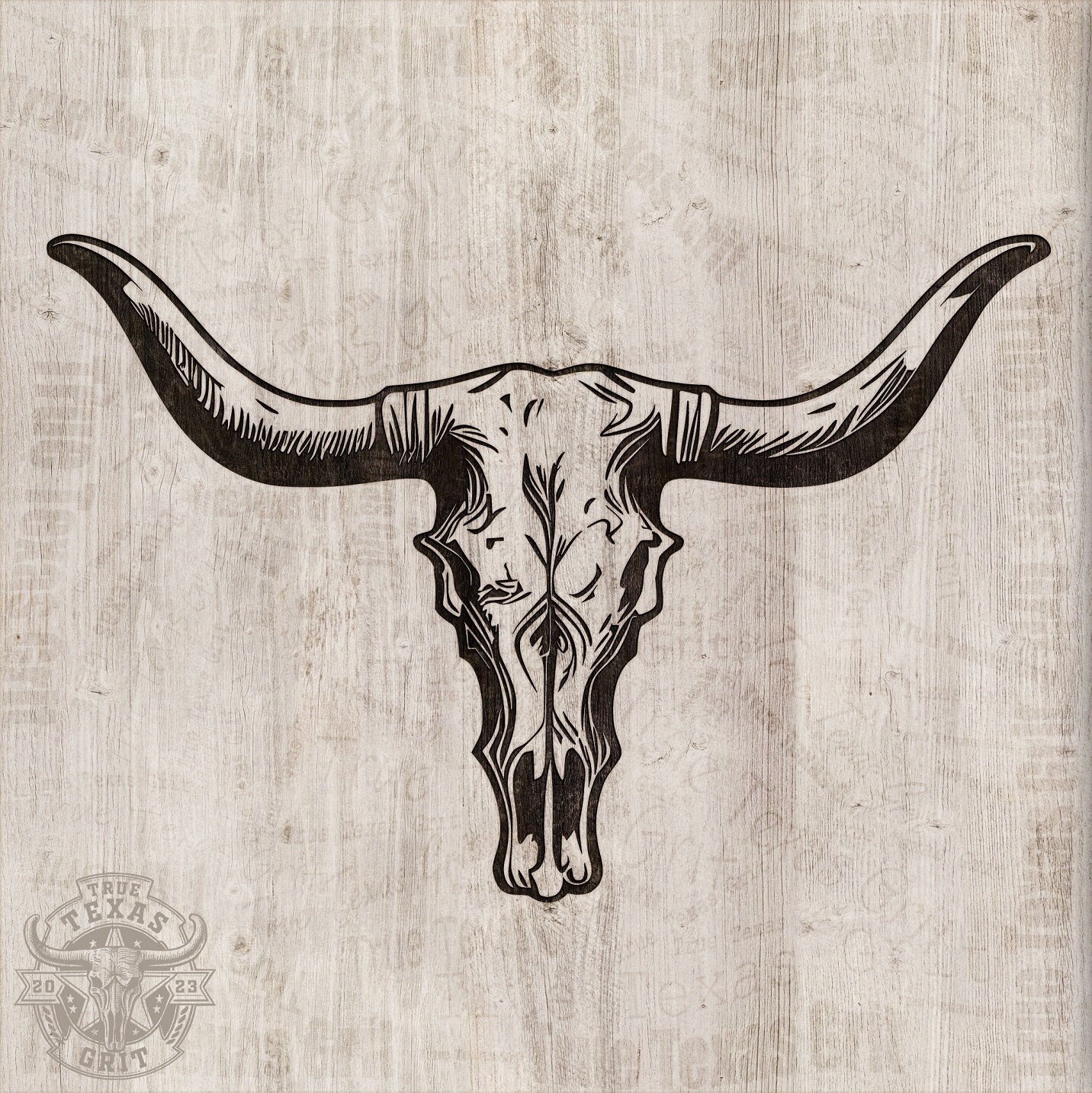 Texas Longhorn Skull, Bull Skull, for Laser Engraving or Digital Prints ...