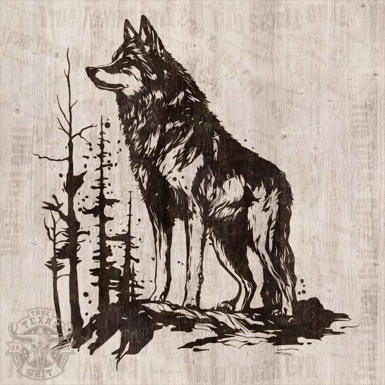 Wolf Trees Wolves Decor Timber Wolf Decor Wolf Clipart Wolf - Etsy