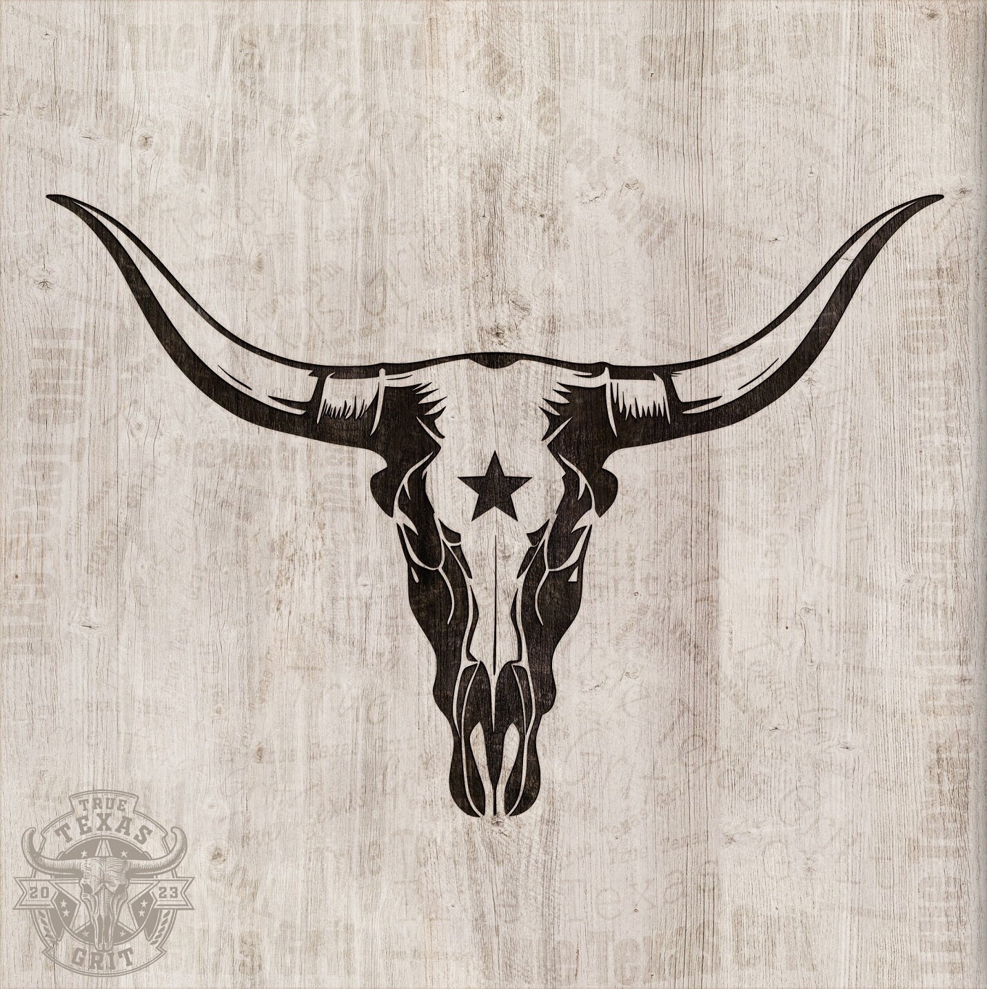 Texas Longhorn Skull Bull Skull for Laser Engraving or - Etsy