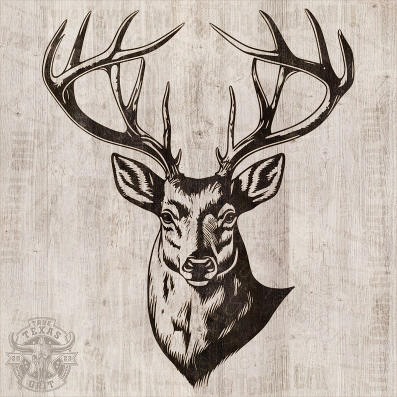 Deer Head Clipart SVG Vector Laser Engraving Digital Prints Buck Face ...